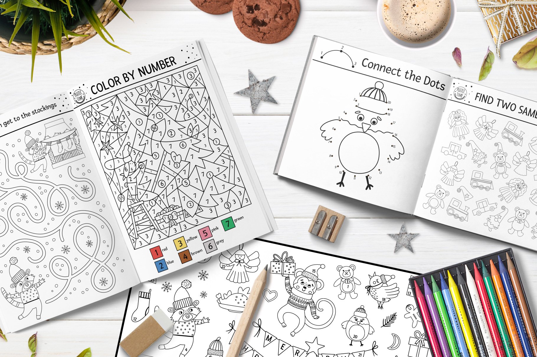 Merry Christmas Coloring Games (998549) | Educational | Design Bundles