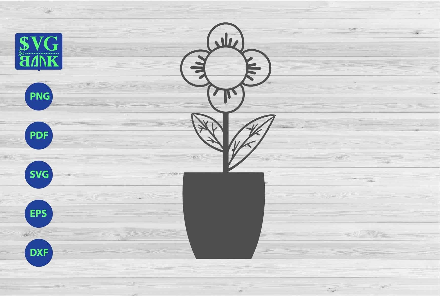 simple flower SVG, home plant svg, potted plant cutting file (340937 ...