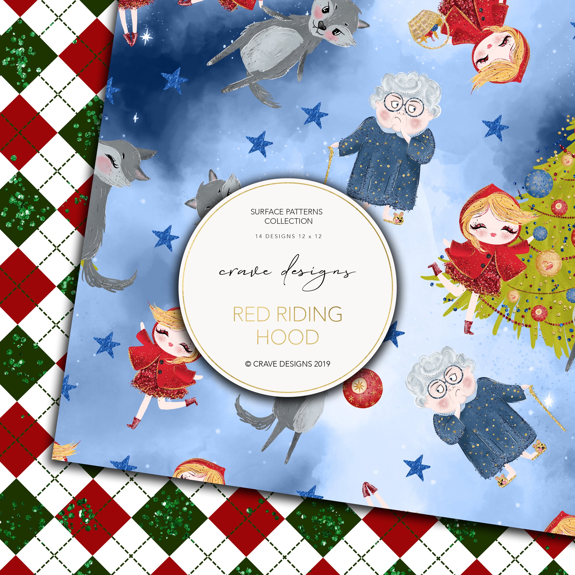 Red Riding Hood Patterns (513017) | Patterns | Design Bundles