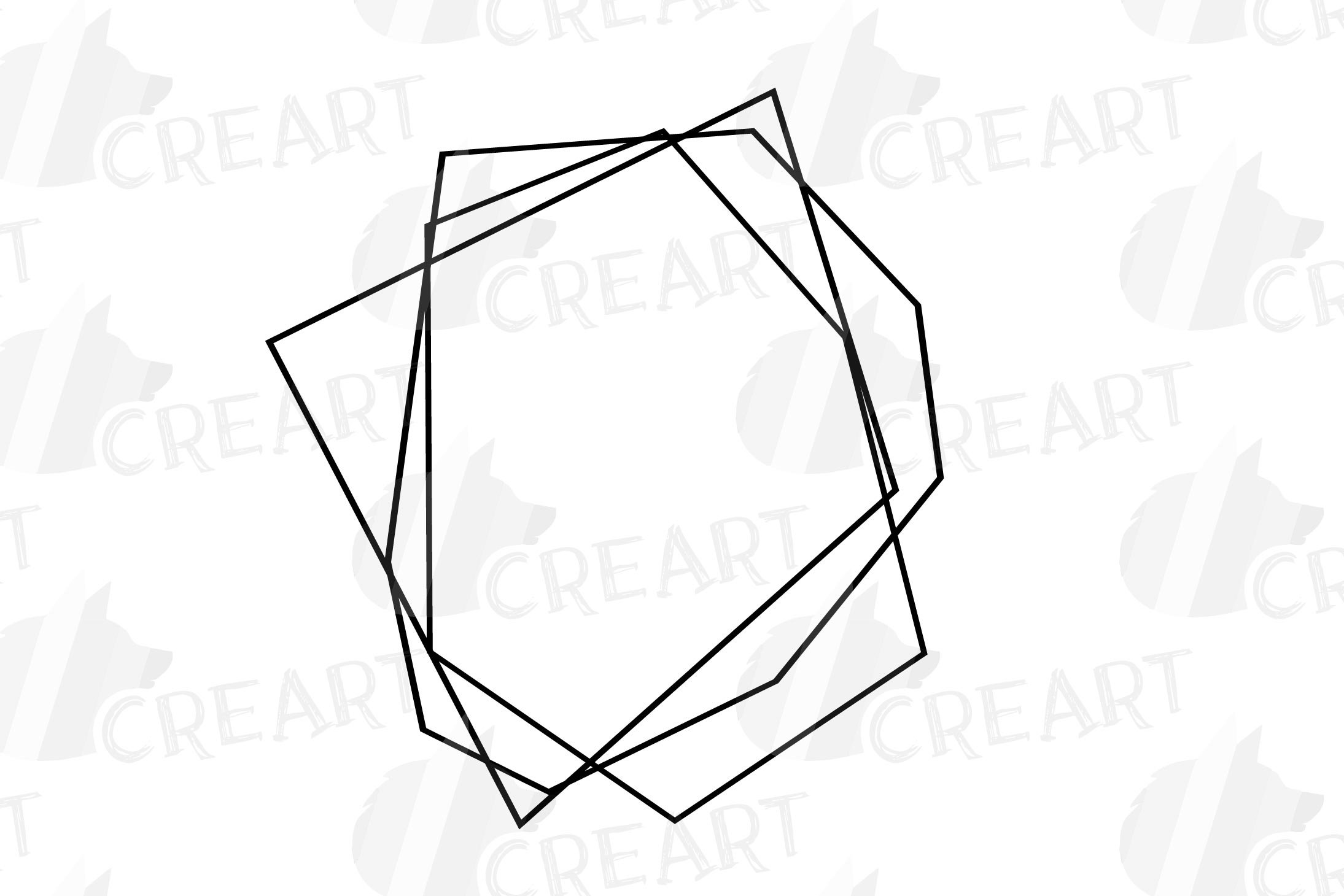 Geometric black frames clip art. Wedding invite geo borders. (460893 ...