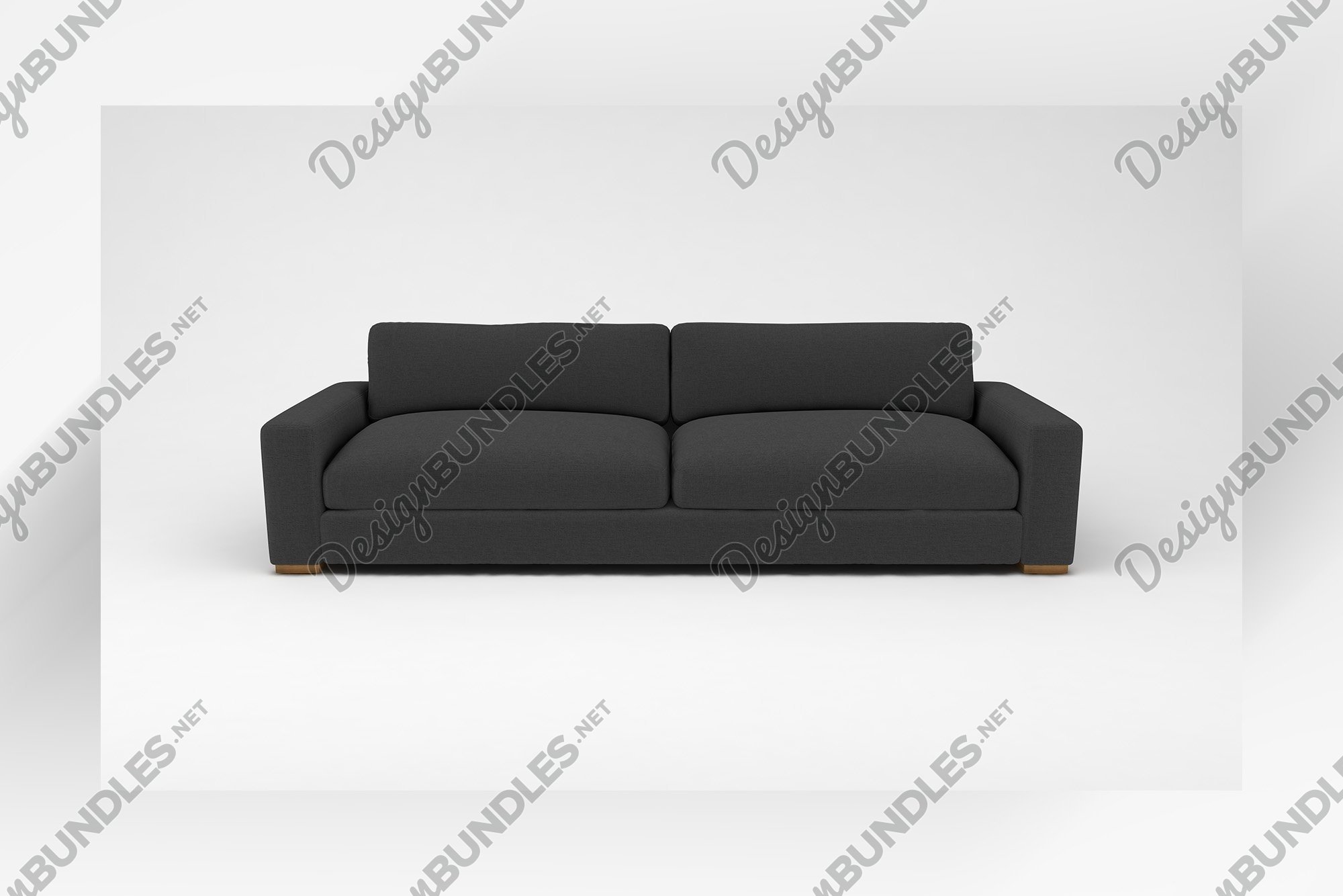 Modern grey sofa front view furniture 3d rendering (1059949 ...