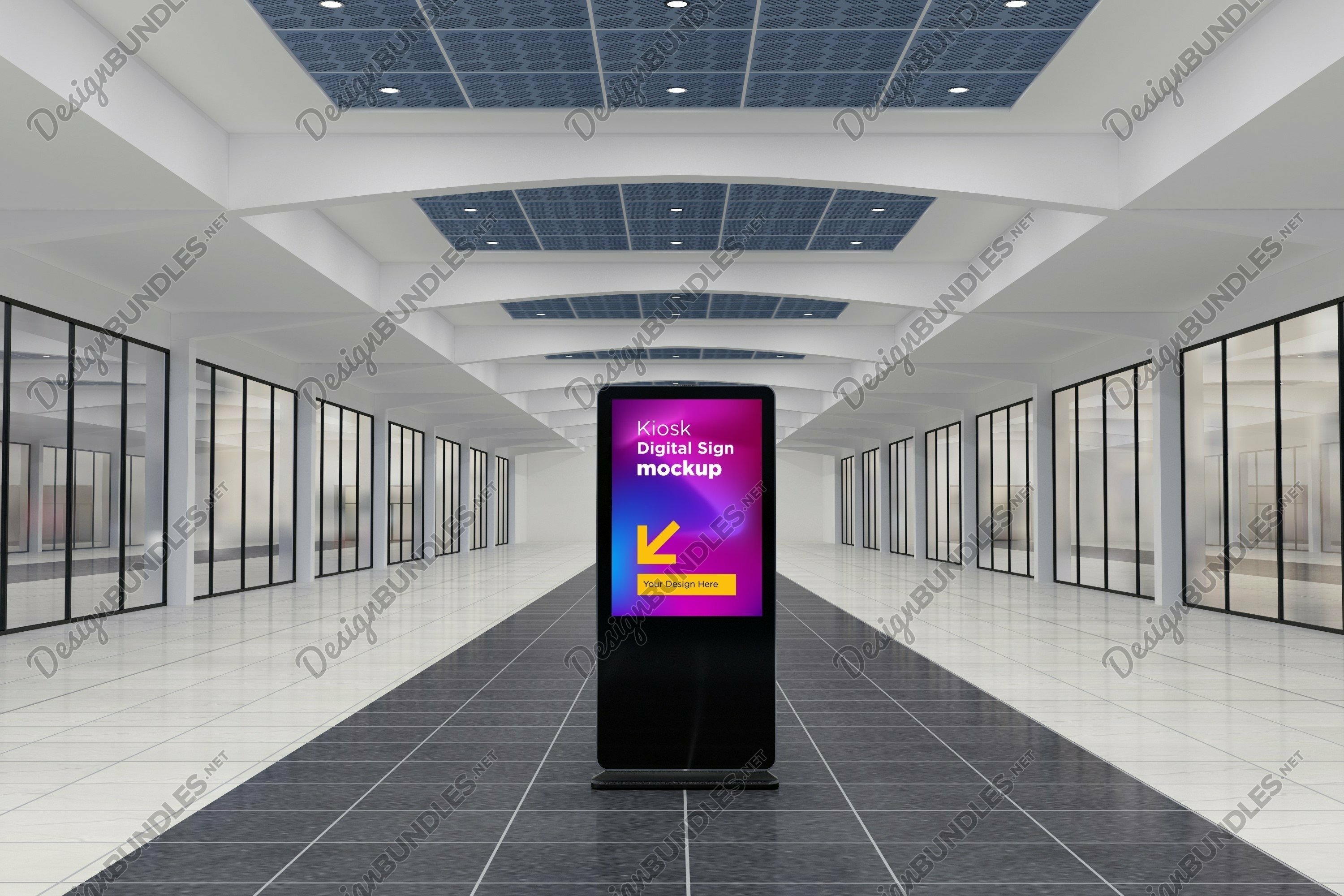 Kiosk Digital Sign Mockup (1459653) | Signage | Design Bundles