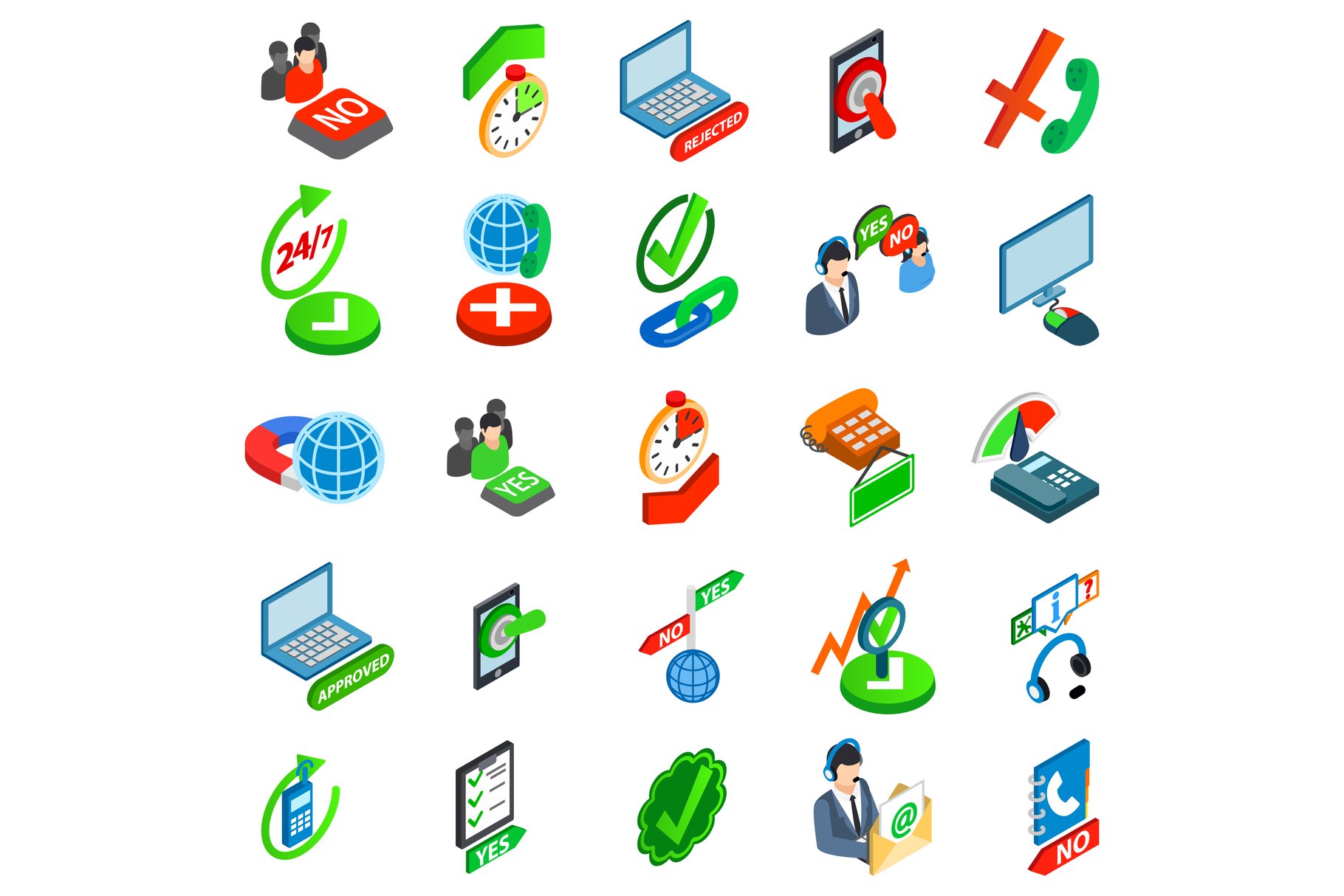 Consent icons set, isometric style (492722) | Icons | Design Bundles