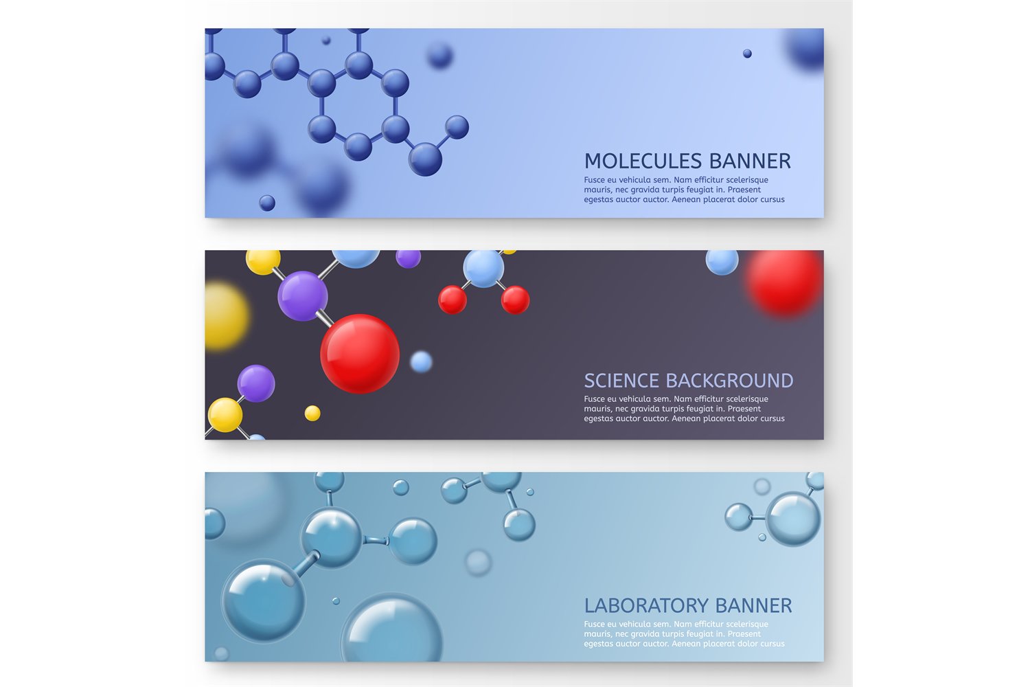 Molecules banners. Molecular structure with shining spherica (924904 ...