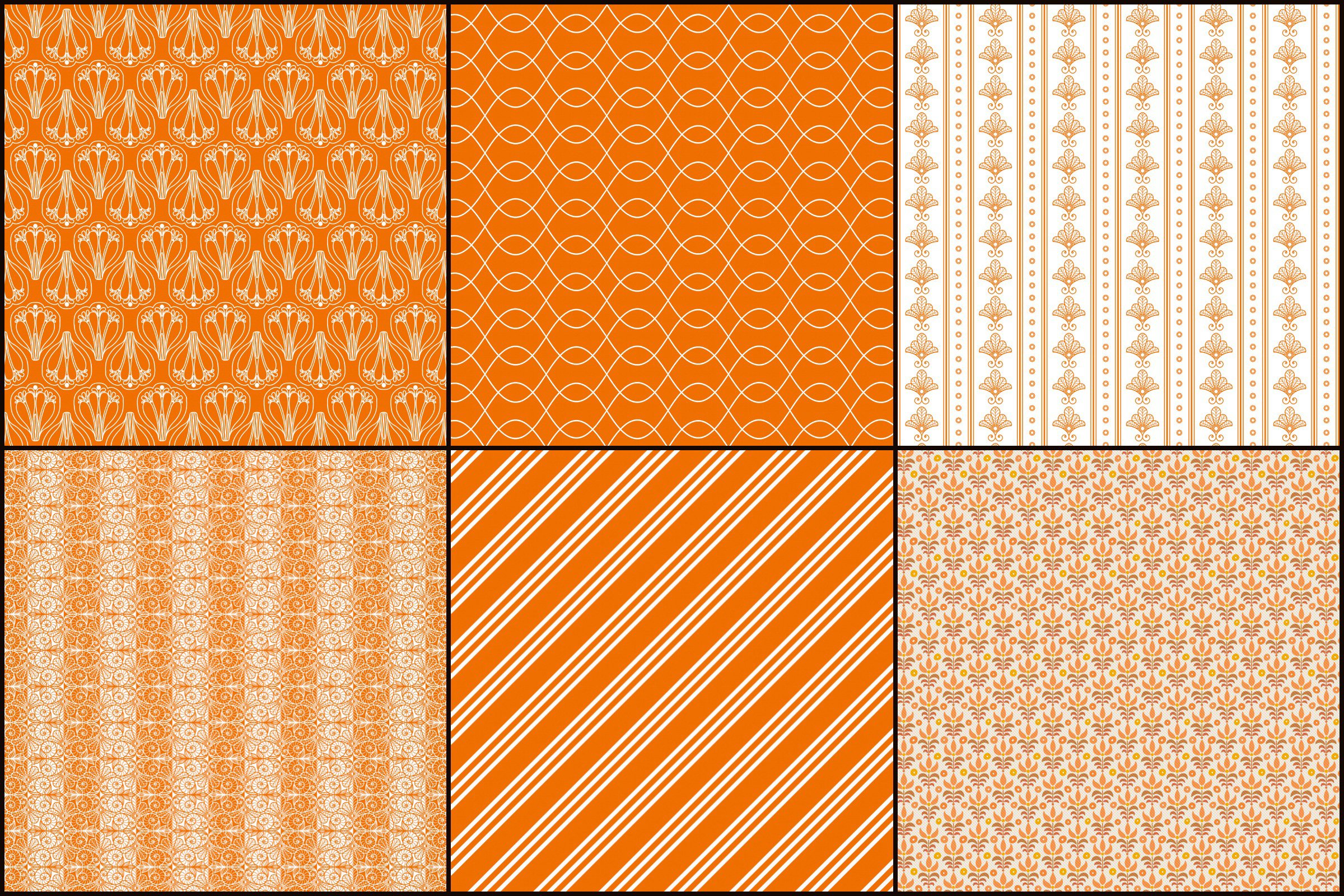 Tangerine/Light Orange Variety Digital Paper Pack (580822) | Patterns ...