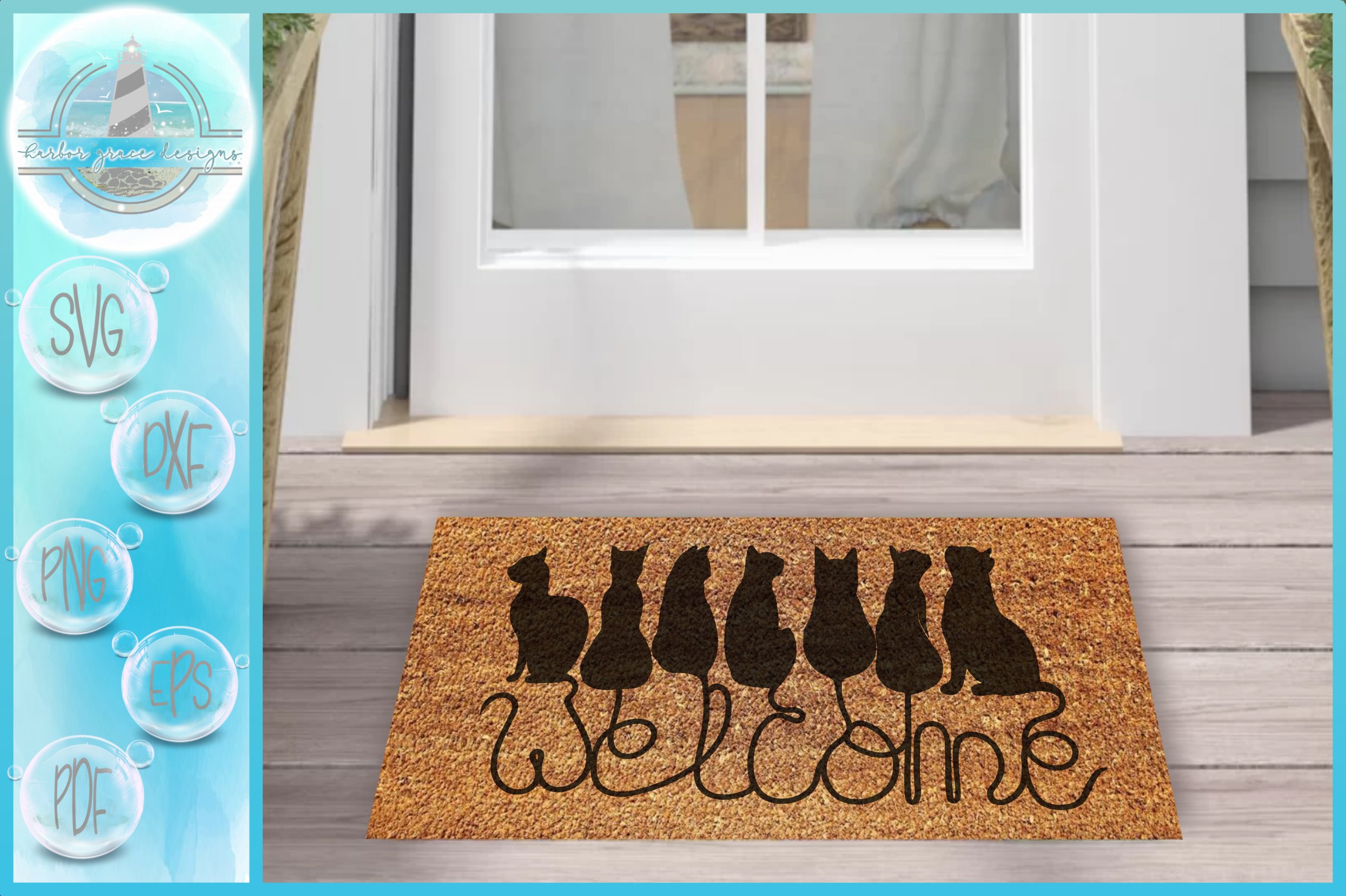 Cats Tails Welcome Door Mat Design SVG (212128) | SVGs | Design Bundles