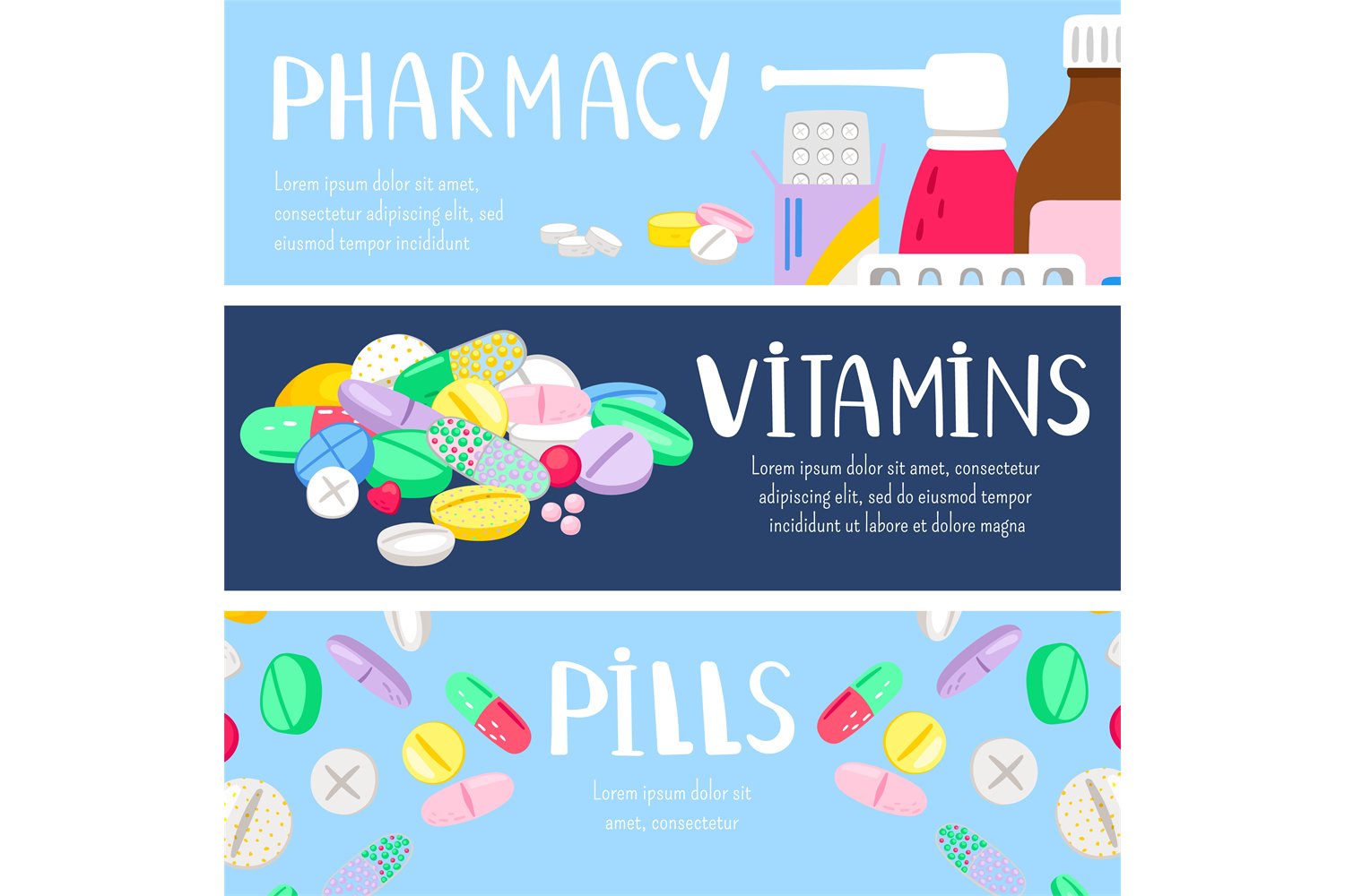 Medicine banners template (956765) | Illustrations | Design Bundles