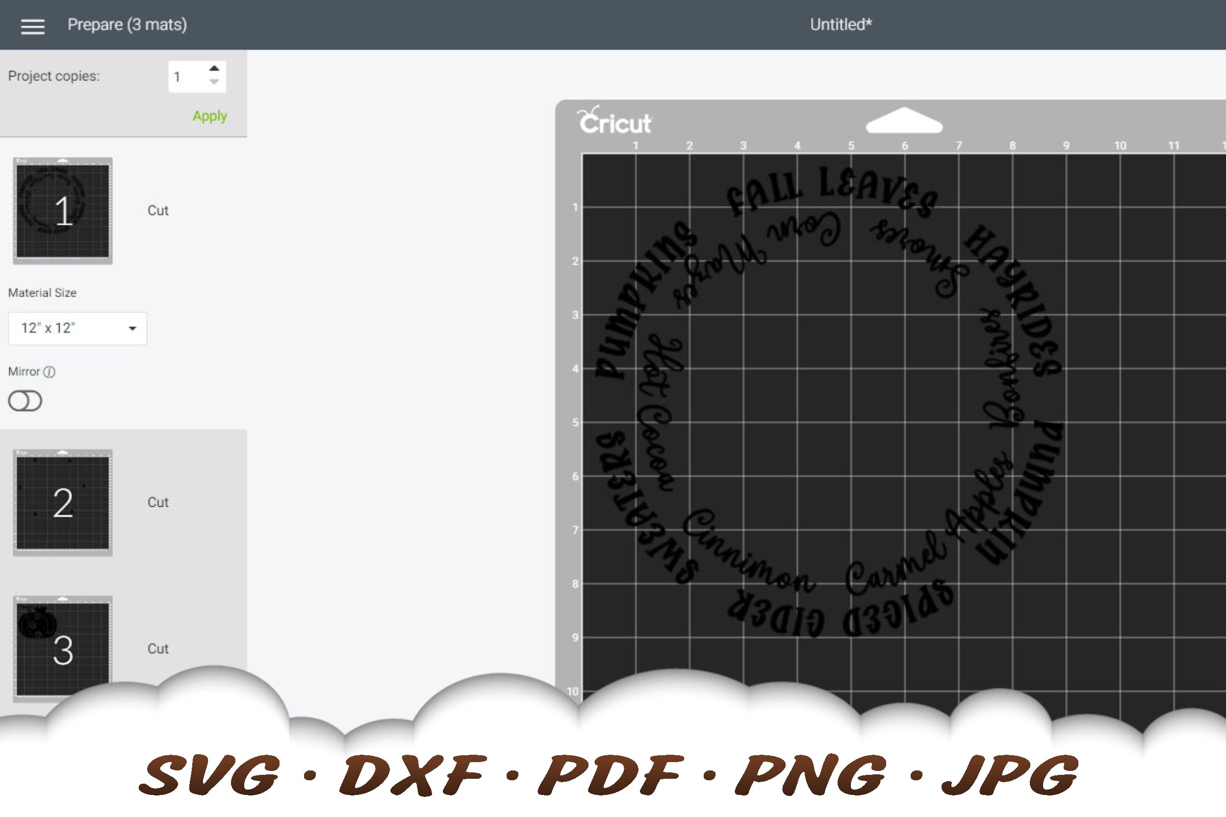Fall Pumpkin Round SVG DXF Cut Files (923797) | Cut Files | Design Bundles