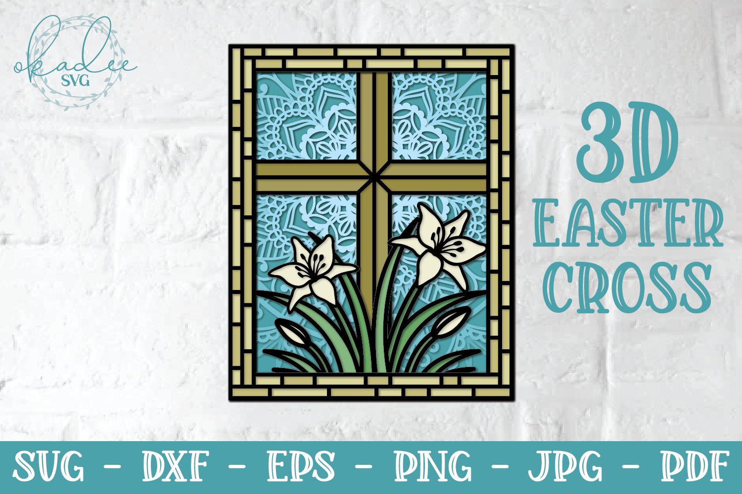 3D Easter Cross SVG, Layered Cross, Easter Mandala DXF (1173375 ...