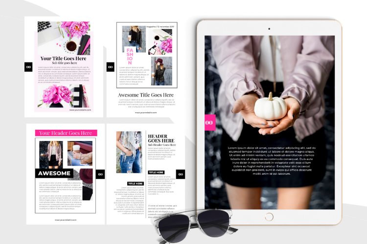 Hot Pink Fashion Canva template Ebook (409736) | Canva Templates ...