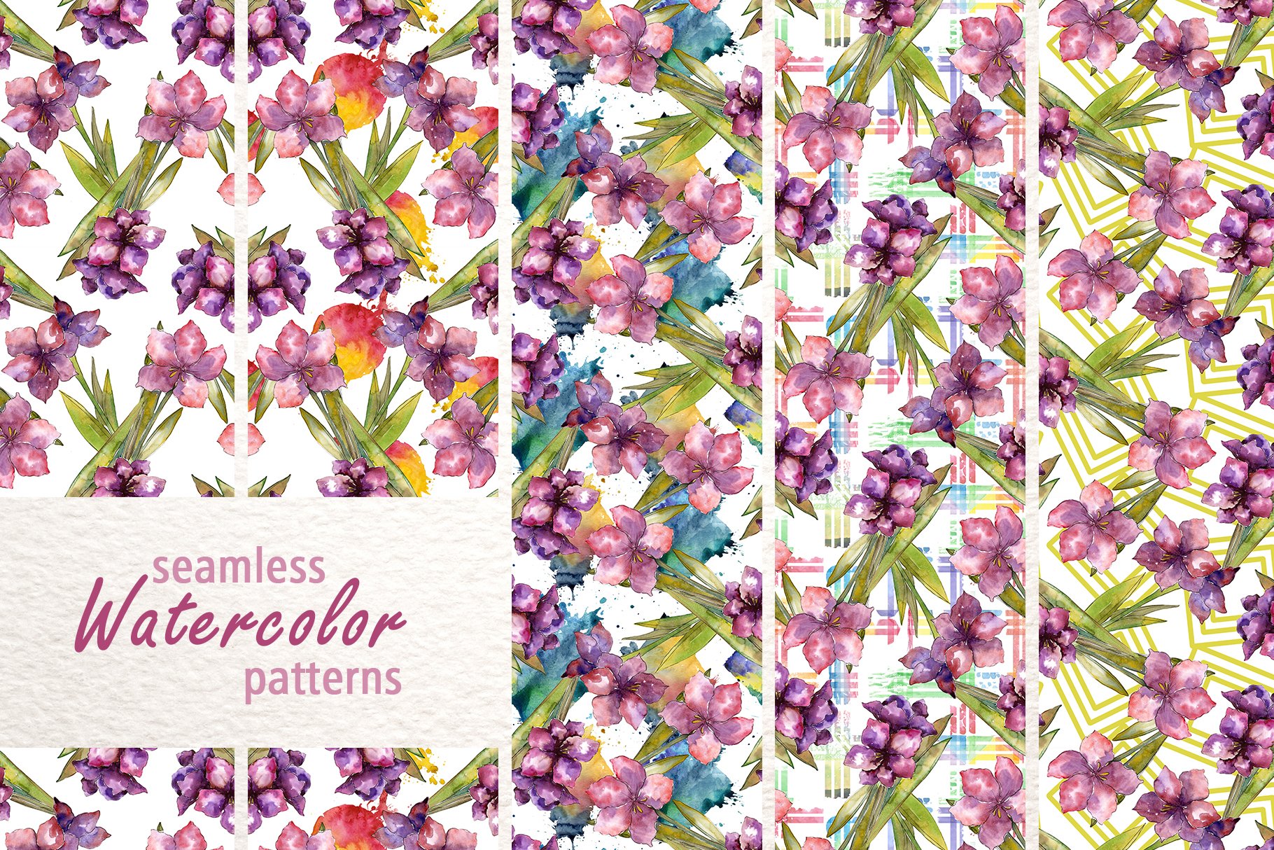 Amaryllis design set Watercolor png (201027) | Illustrations | Design ...