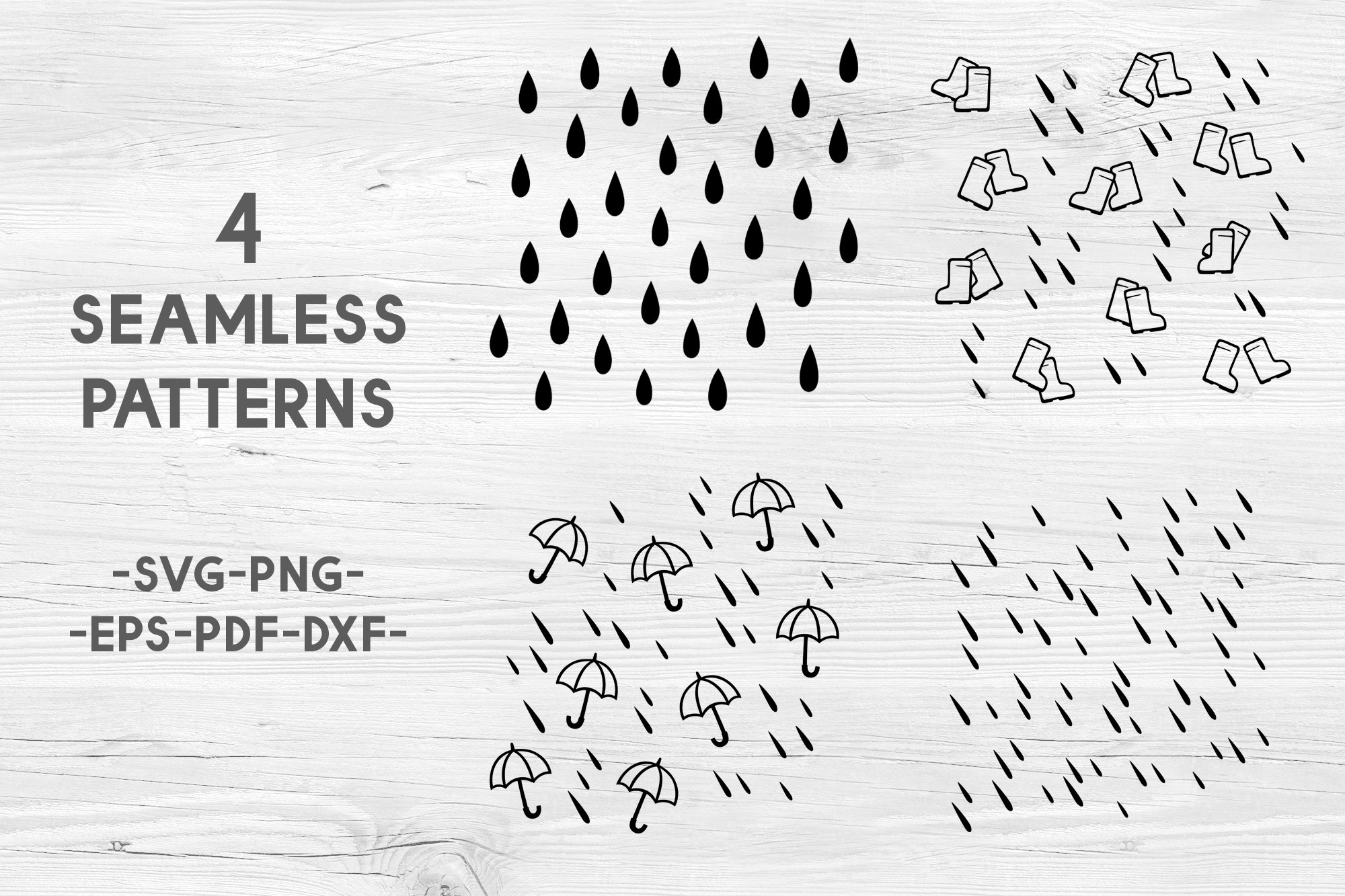 Rain seamless pattern svg Umbrella svg Rain digital paper