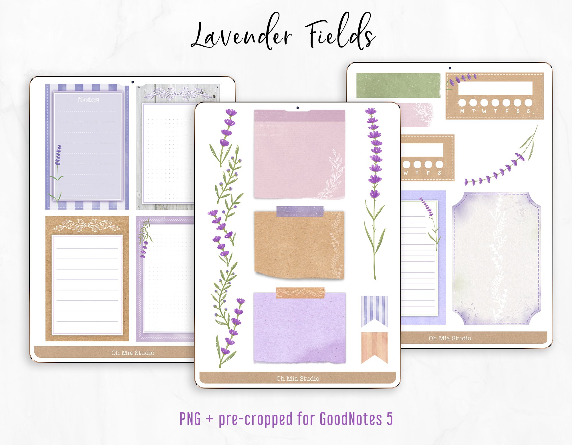 Digital Stickers Lavender Fields, PNG GoodNotes 5 (555913) | Objects ...