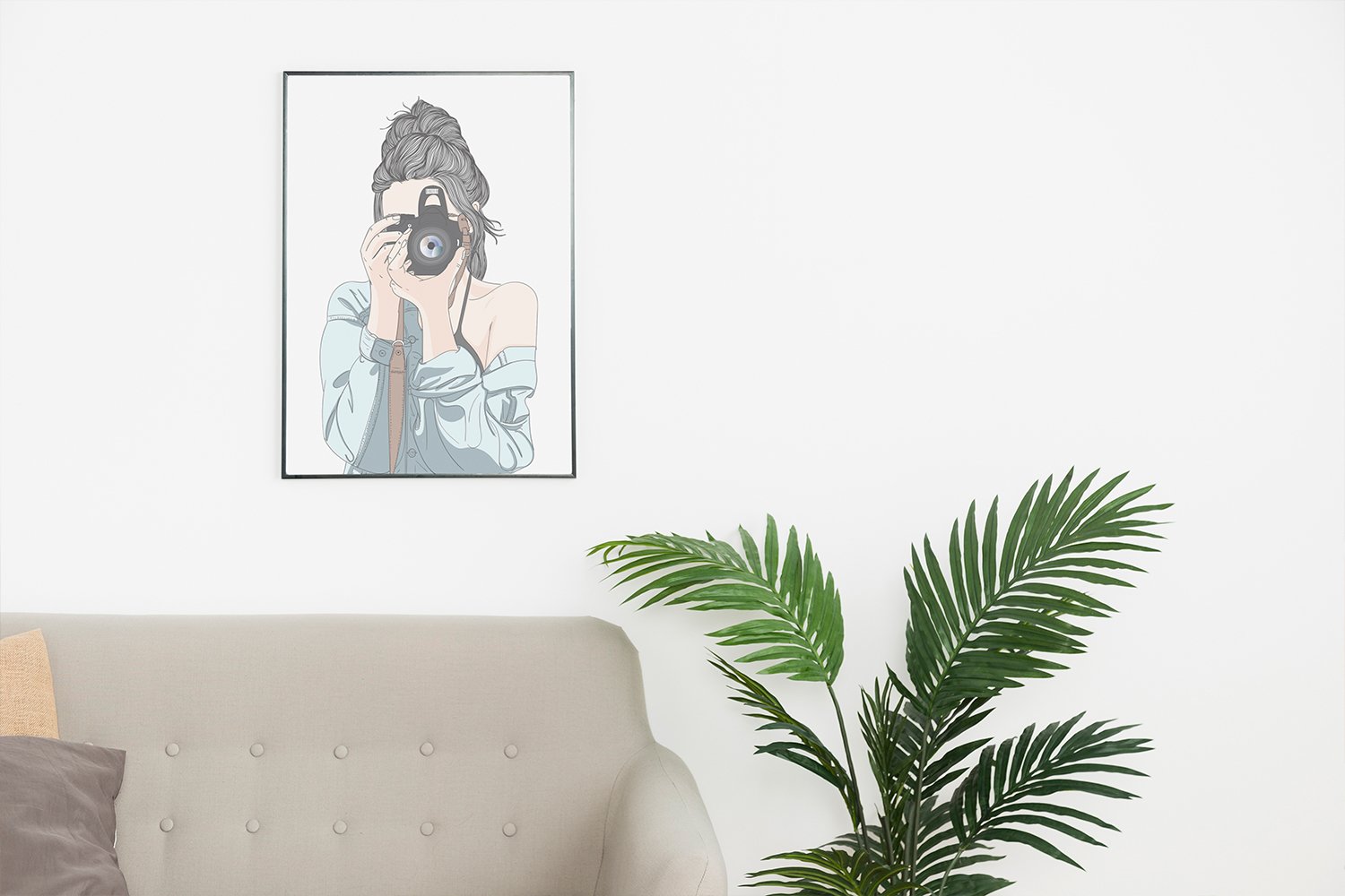 Wall art Female photographer with a professional camera (811031 ...