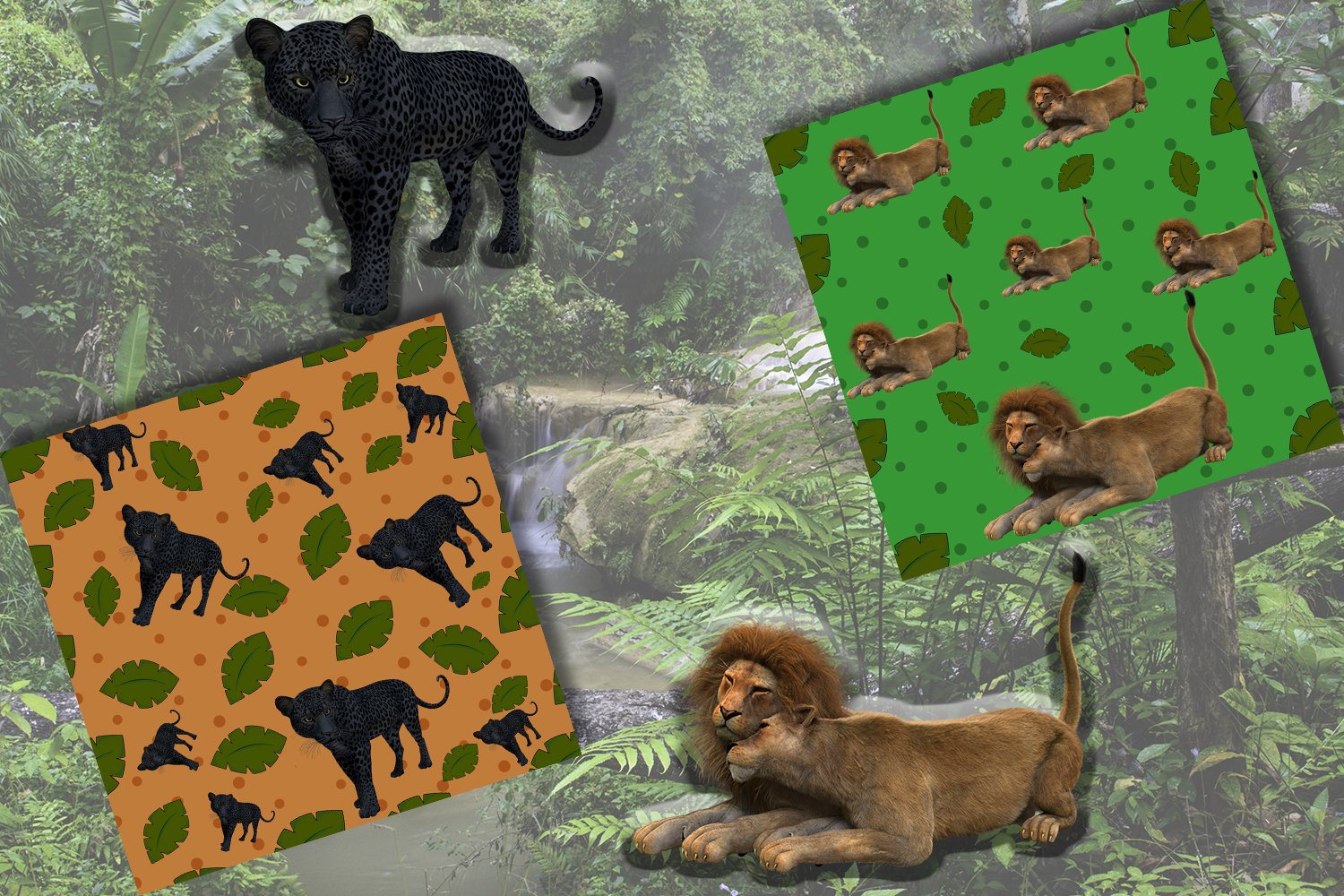 Safari Digital Paper, Jungle Baby Shower, Jungle, 50OFF (78407 ...
