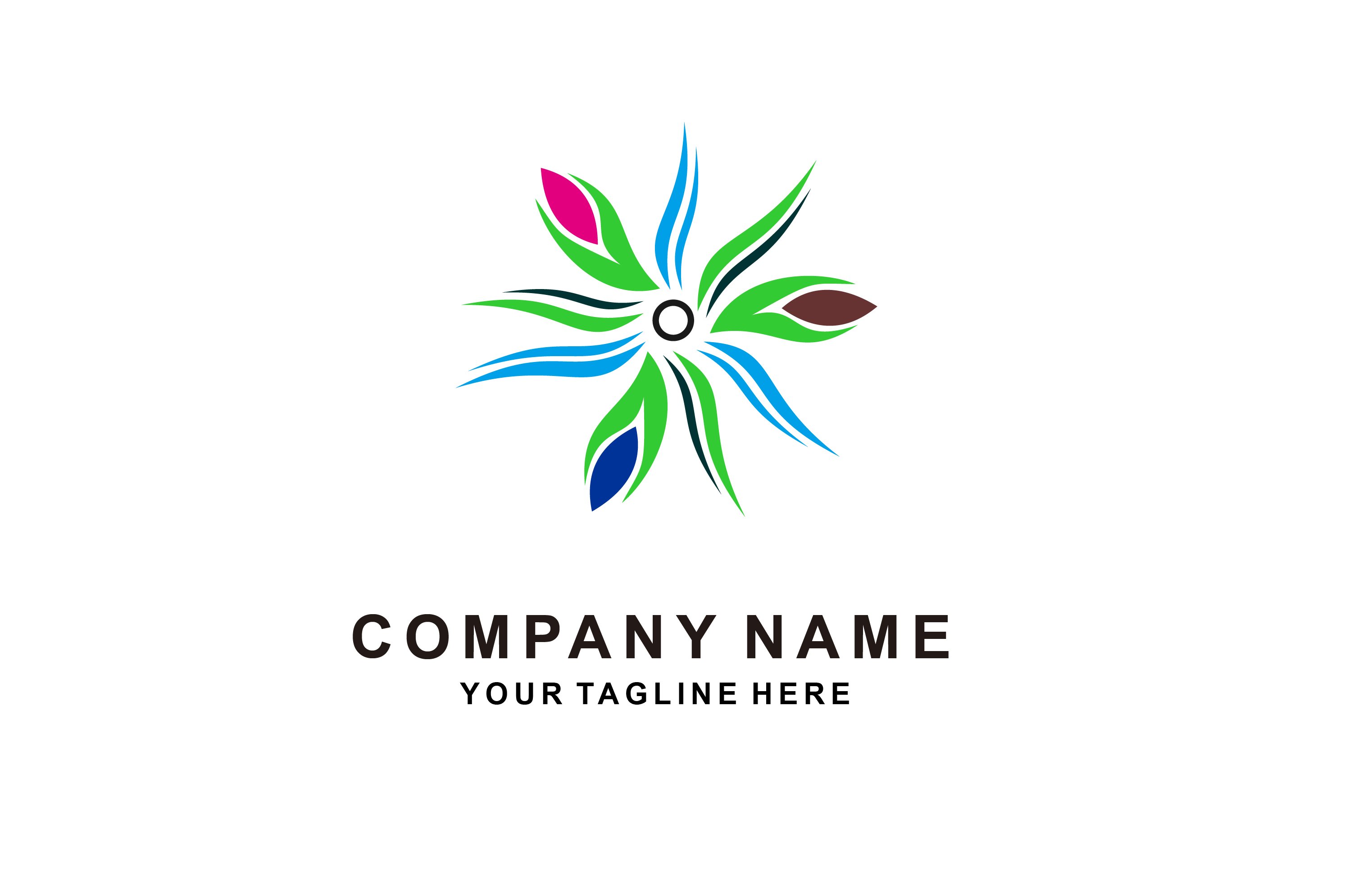 Beautiful flowery leaf logo. (1395946) | Logos | Design Bundles