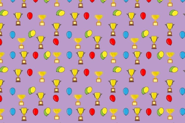balloon and trophy seamless pattern (742444) | Patterns | Design Bundles