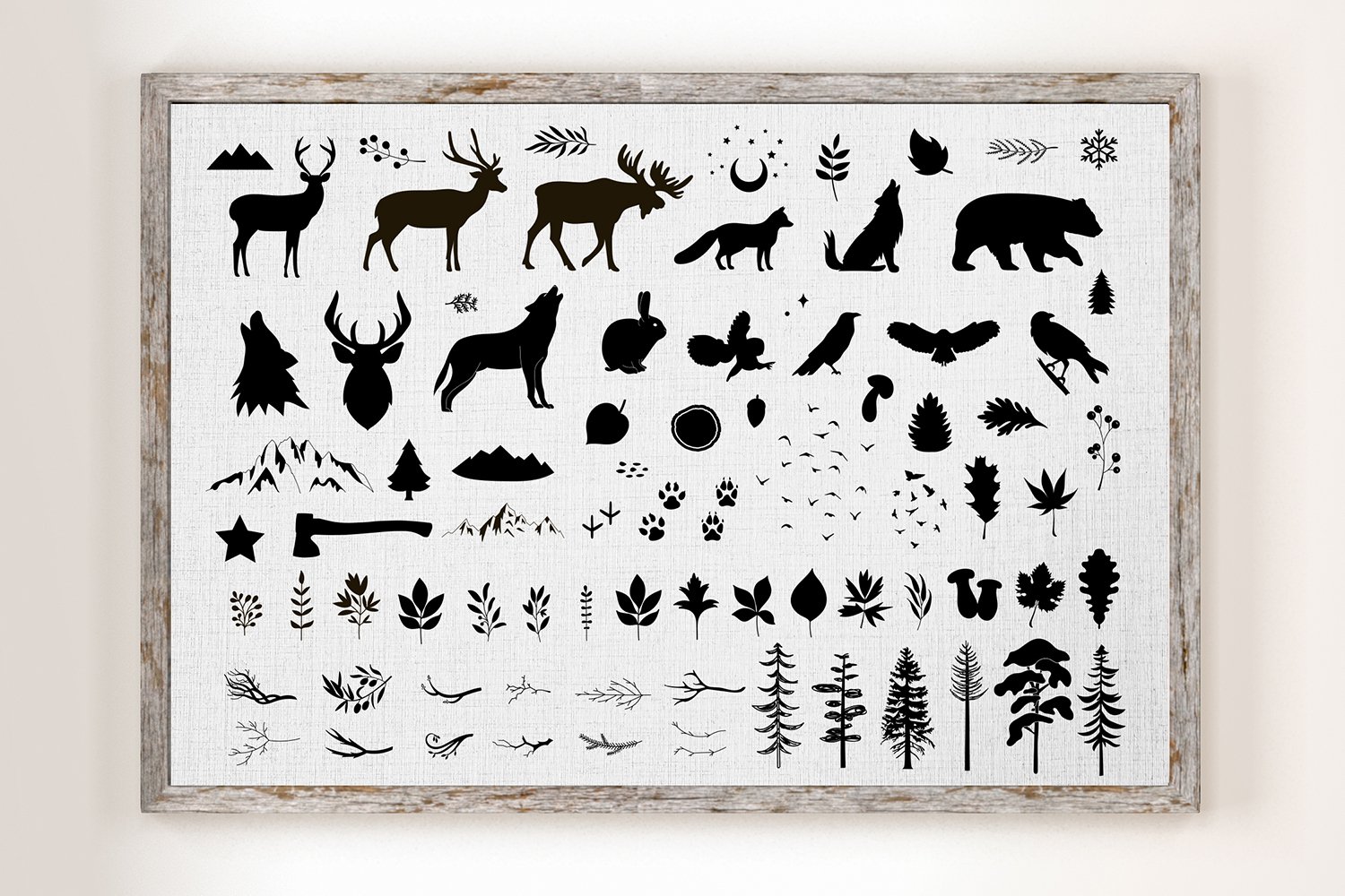 Forest Rustic Silhouettes clipart (1224981) | Elements | Design Bundles