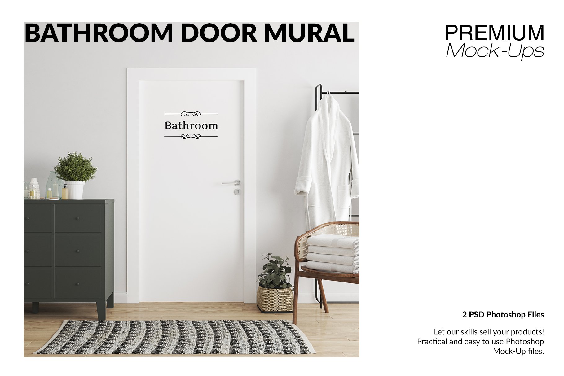 Bathroom Door Murals Set