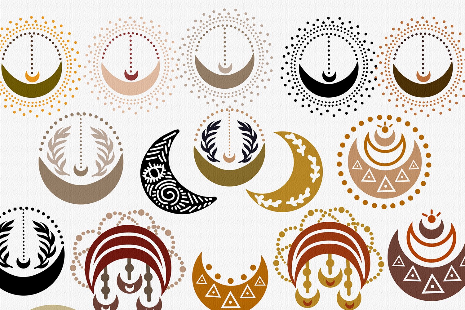 Magic boho clipart & moon designs (818676) | Illustrations | Design Bundles