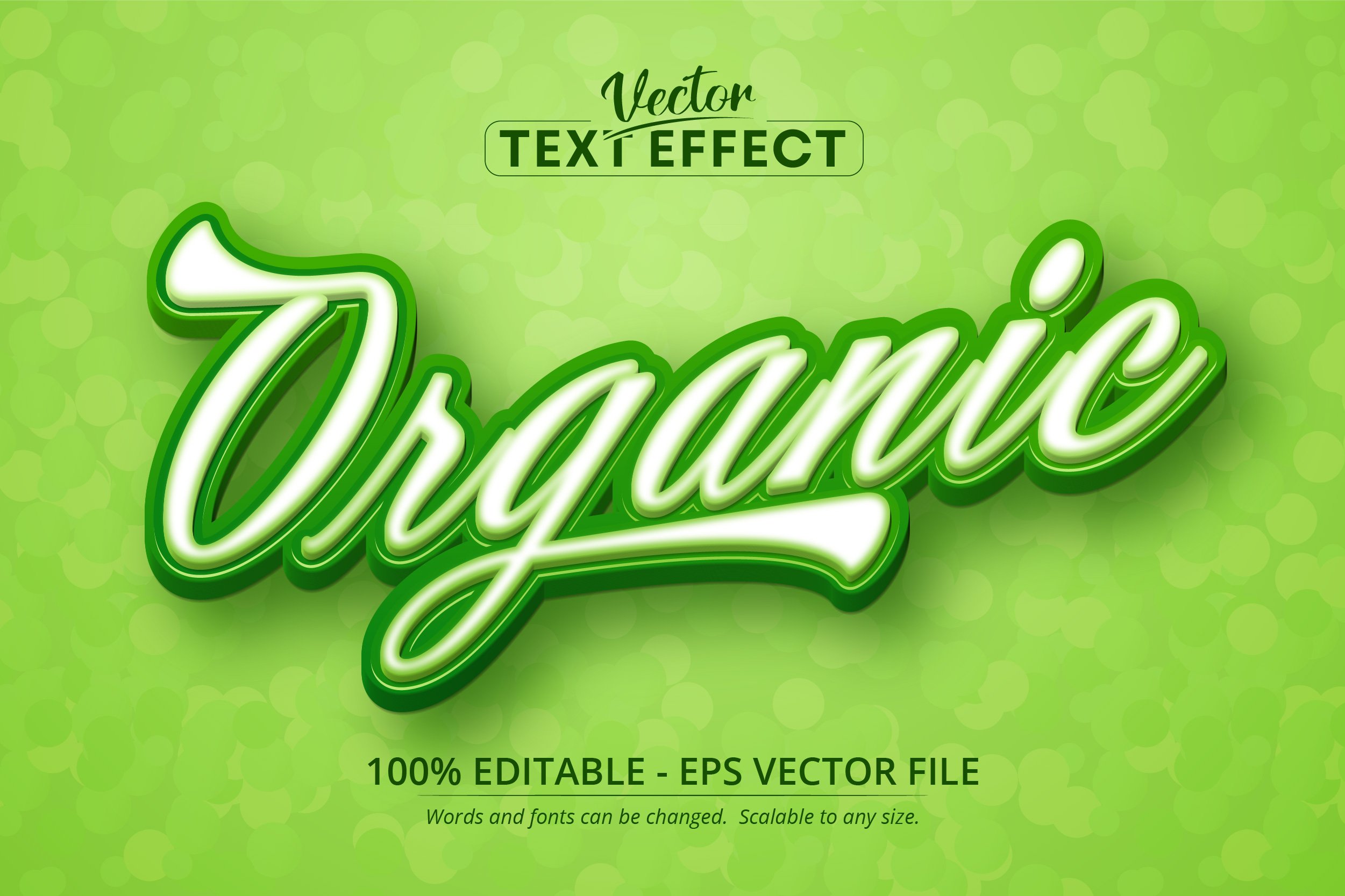 Organic text, cartoon style editable text effect