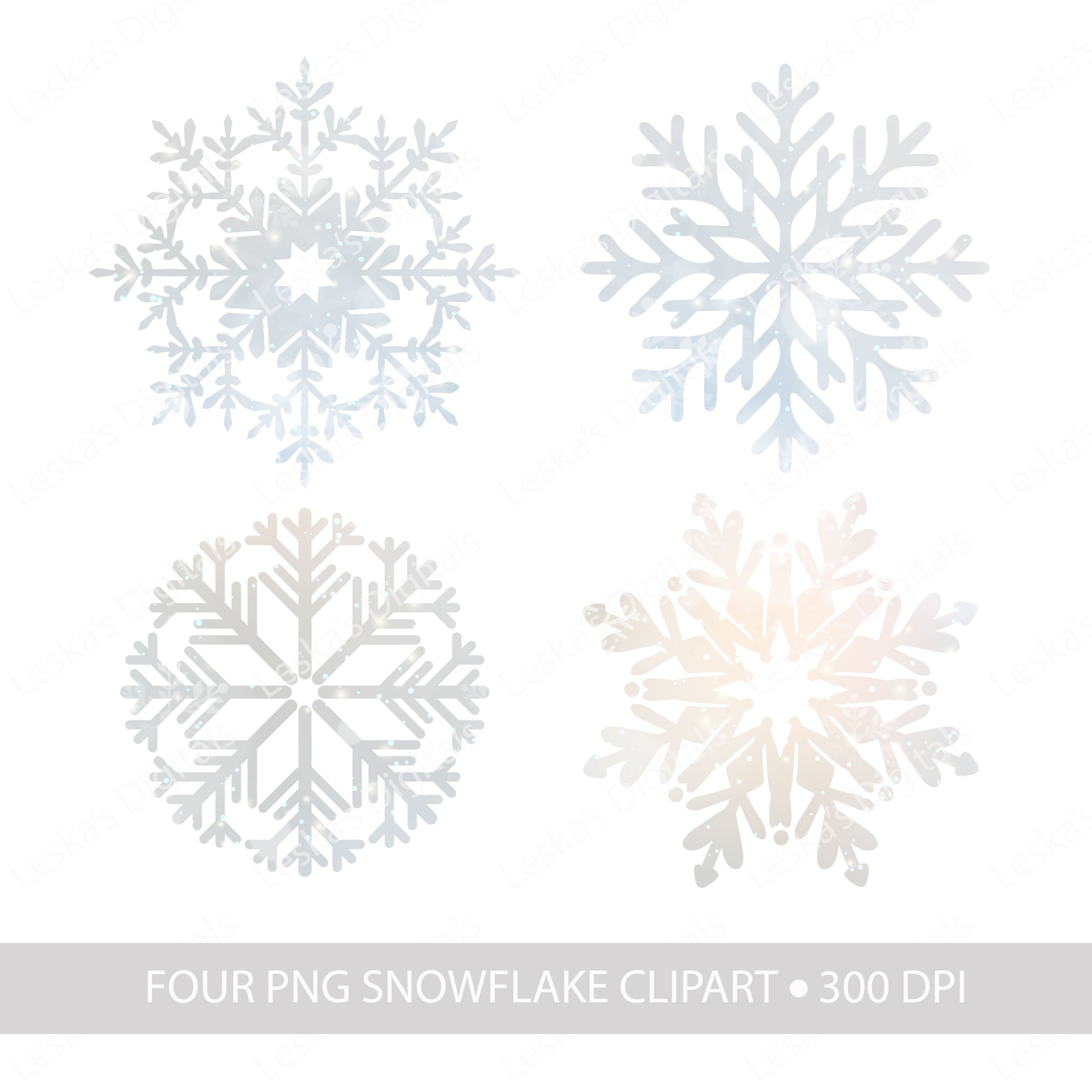 Snowflake Clipart & Winter Digital Paper (42839) | Backgrounds | Design ...