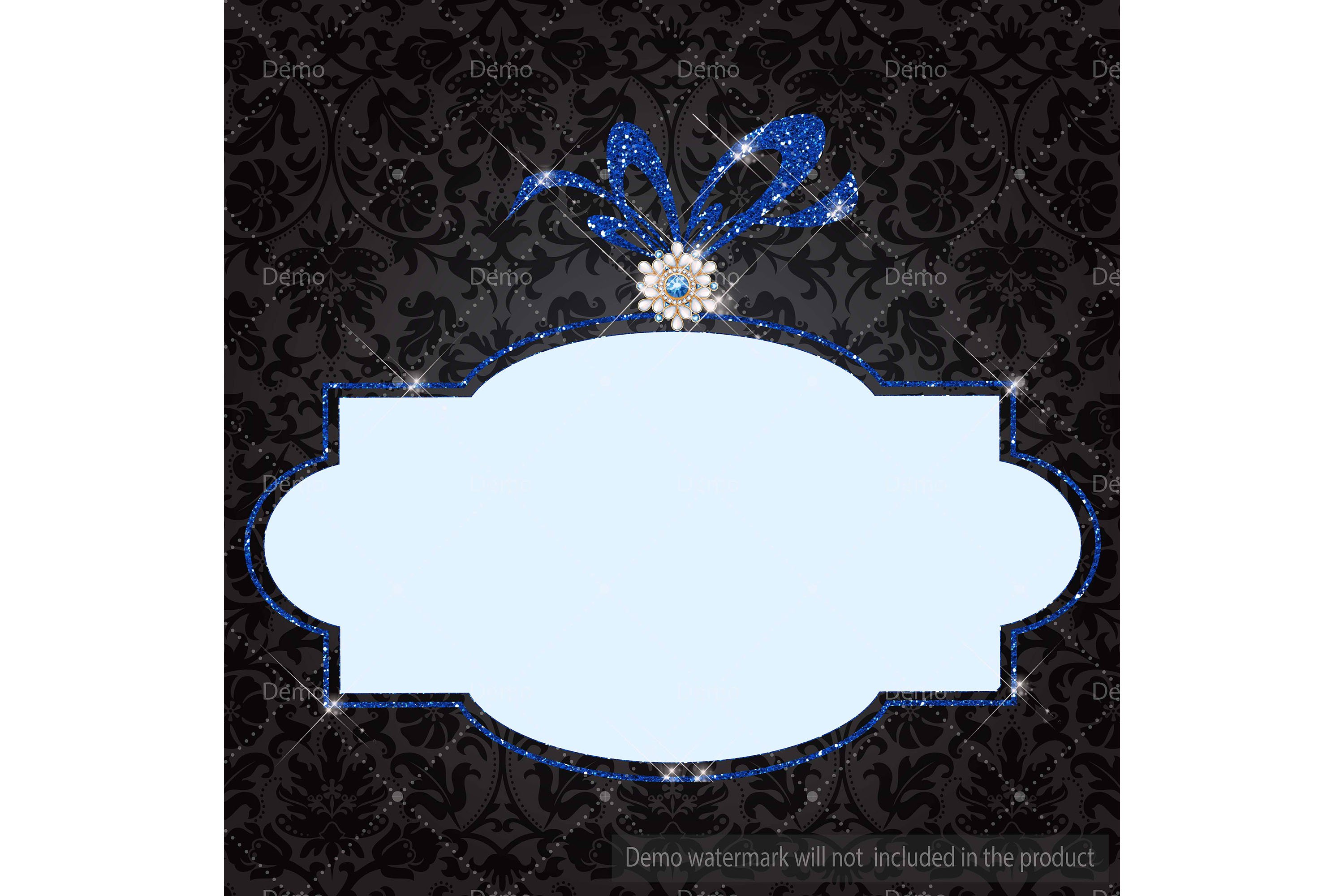 Blue Royal Frame, Glitter and Jewelry Frame Clip Arts (130950) | Card ...
