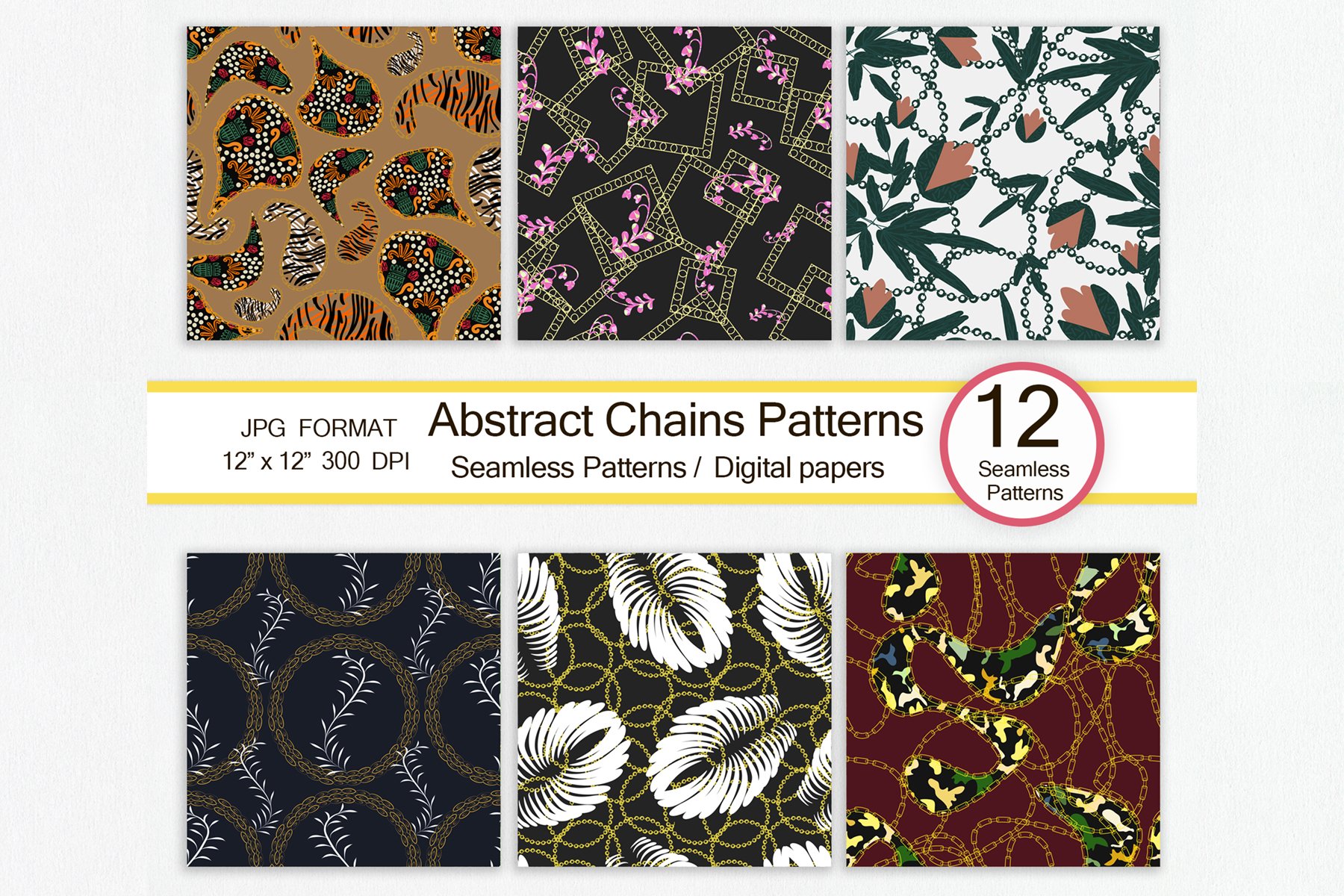 Abstract Chains patterns designs from digital papers (1087152 ...