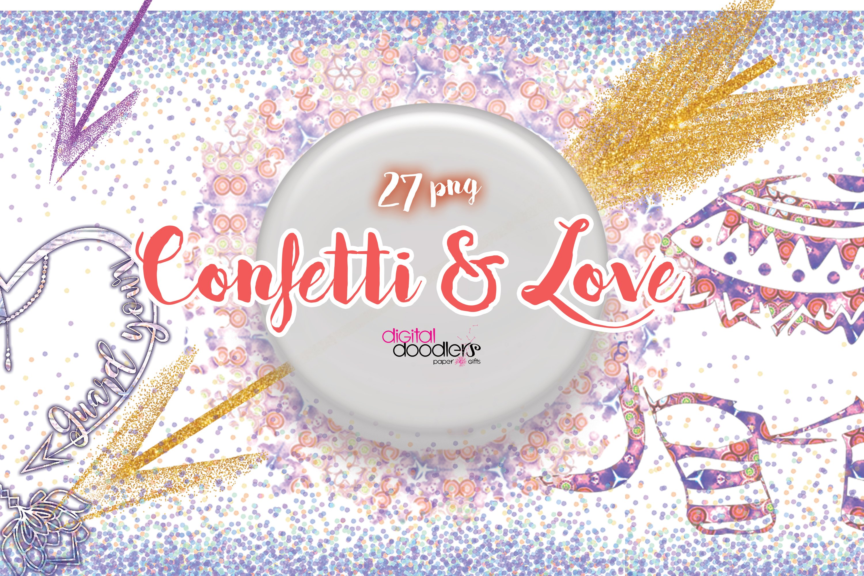 Confetti & Love (306248) | Illustrations | Design Bundles