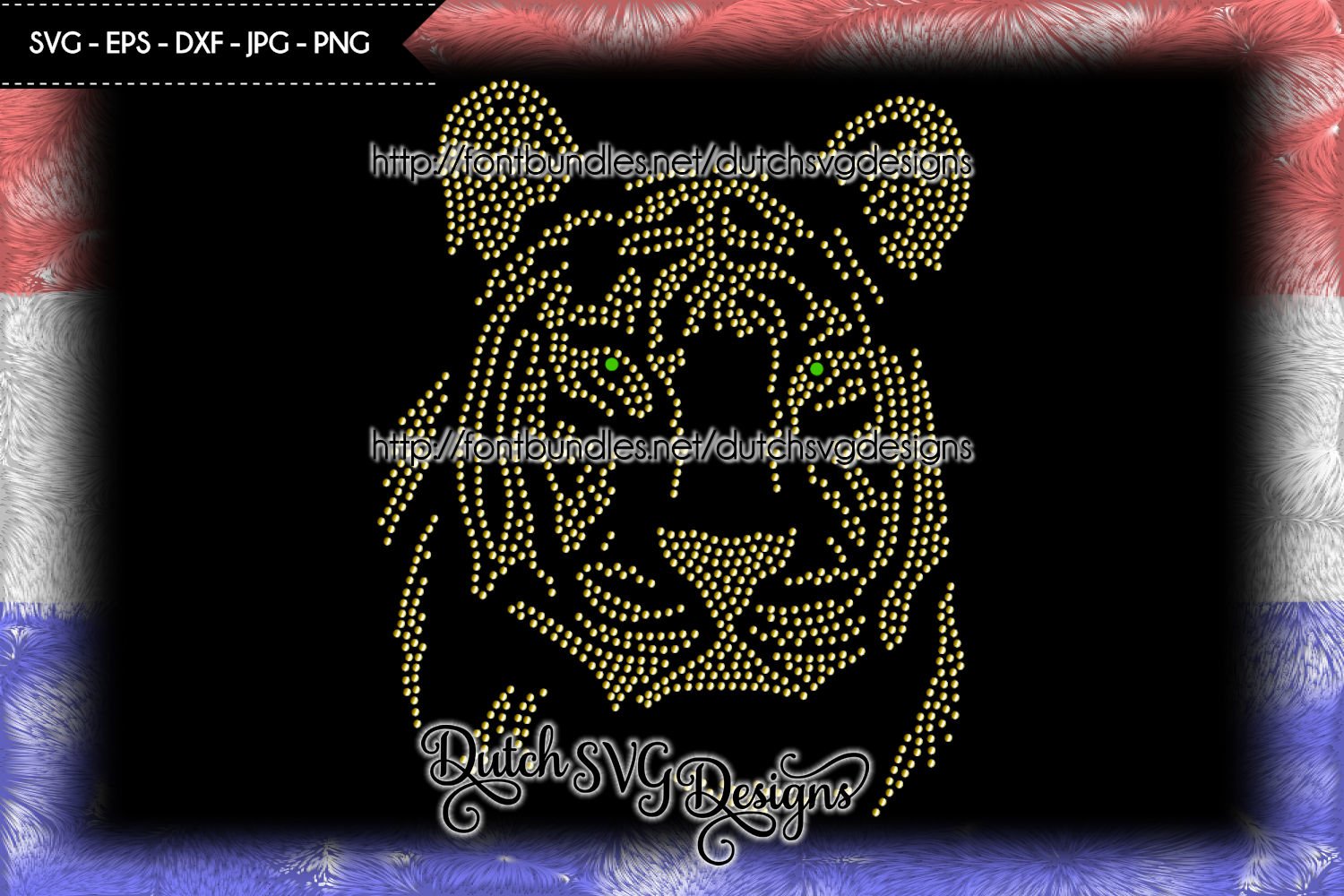 Hotfix rhinestone SS10 tiger pattern, rhinestone pattern (109145 ...