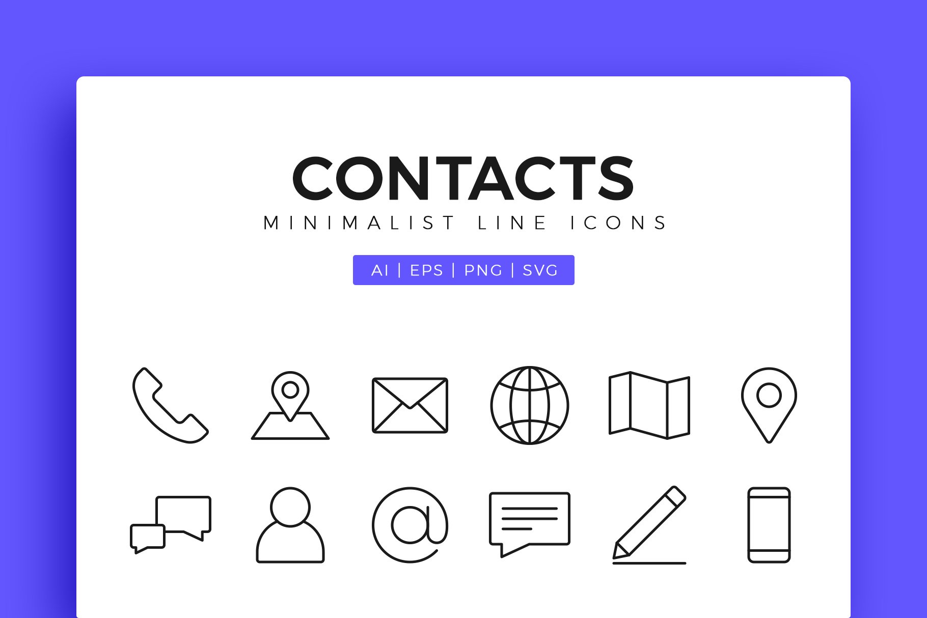 Contacts Minimalist Line Icons