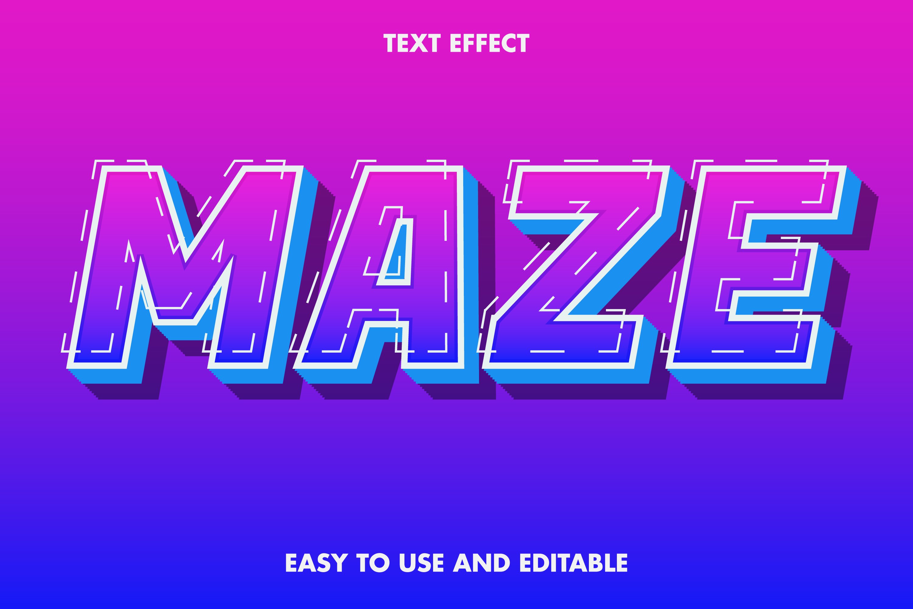 Maze text effect. editable and easy to use. premium vector (1098744 ...