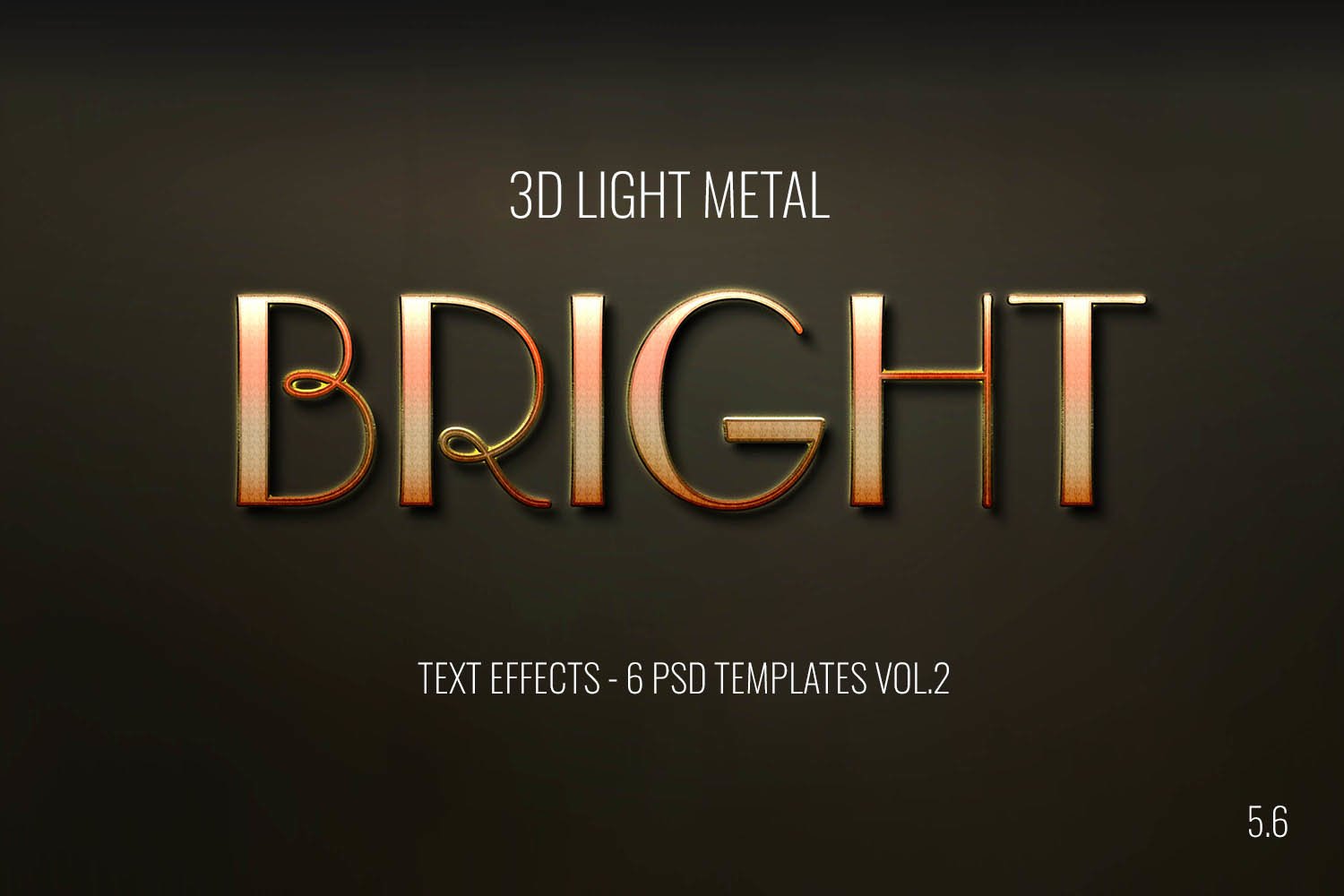 3D Light Metal Text Effect - 6 Editable PSD Templates Vol.2 (671984 ...