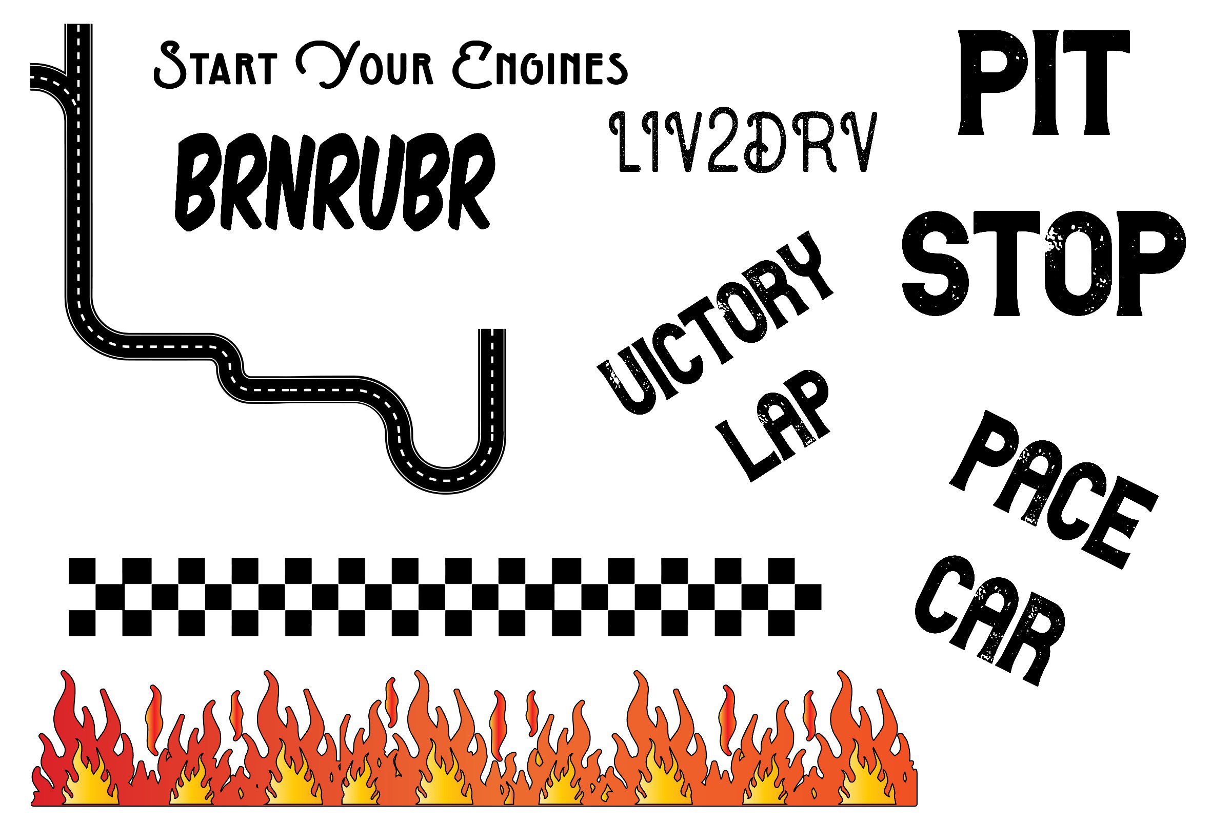 Racing, Racecars & Elements, Vector AI EPS and Png (249892 ...