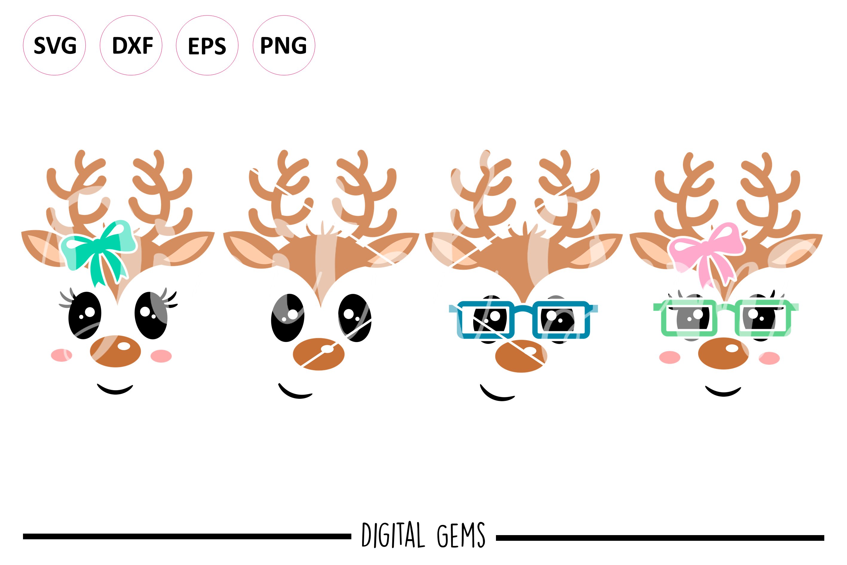 Reindeer SVG / DXF / EPS / PNG files (46110) | SVGs | Design Bundles