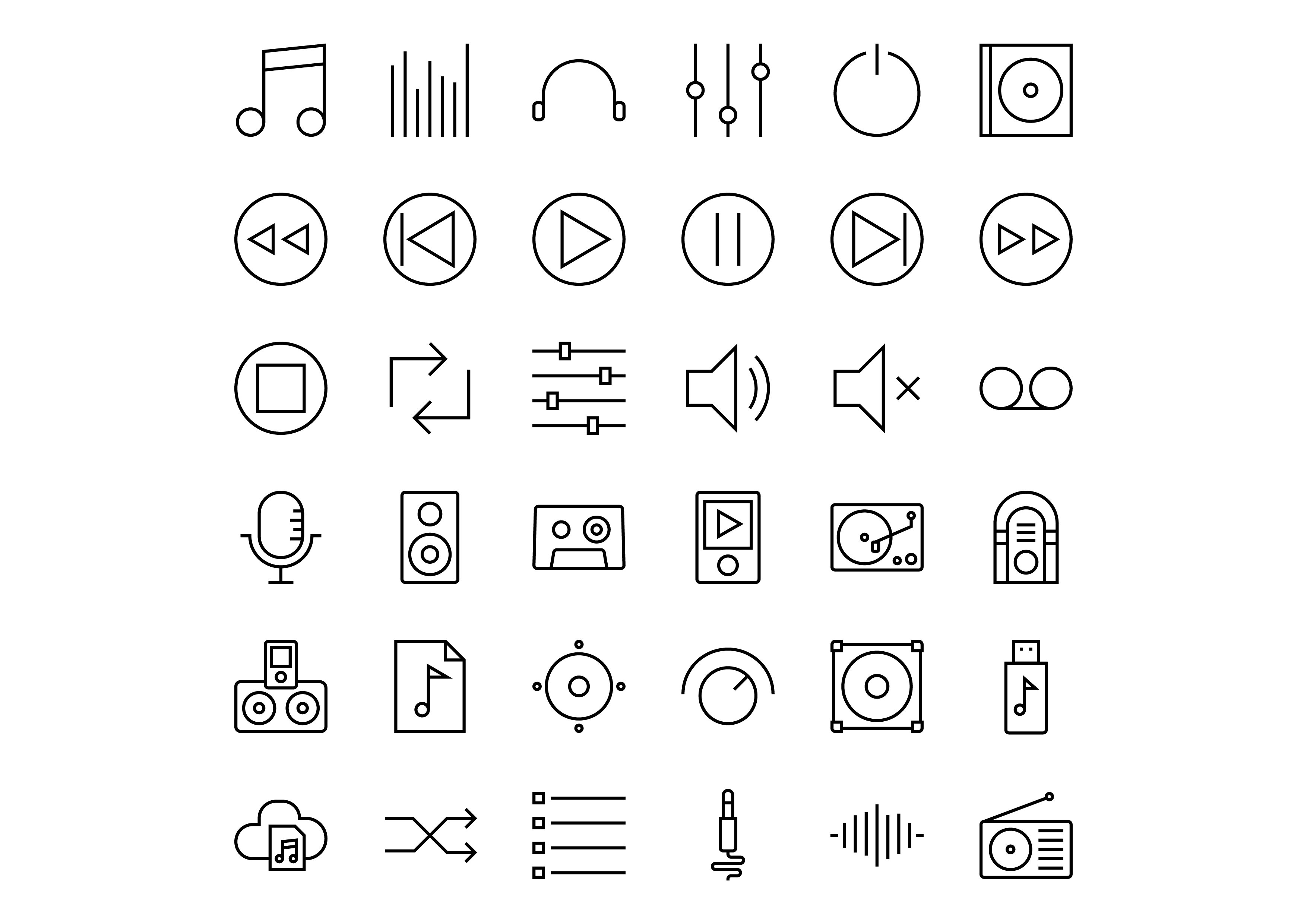 Music User Interface Icons (70524) | Icons | Design Bundles