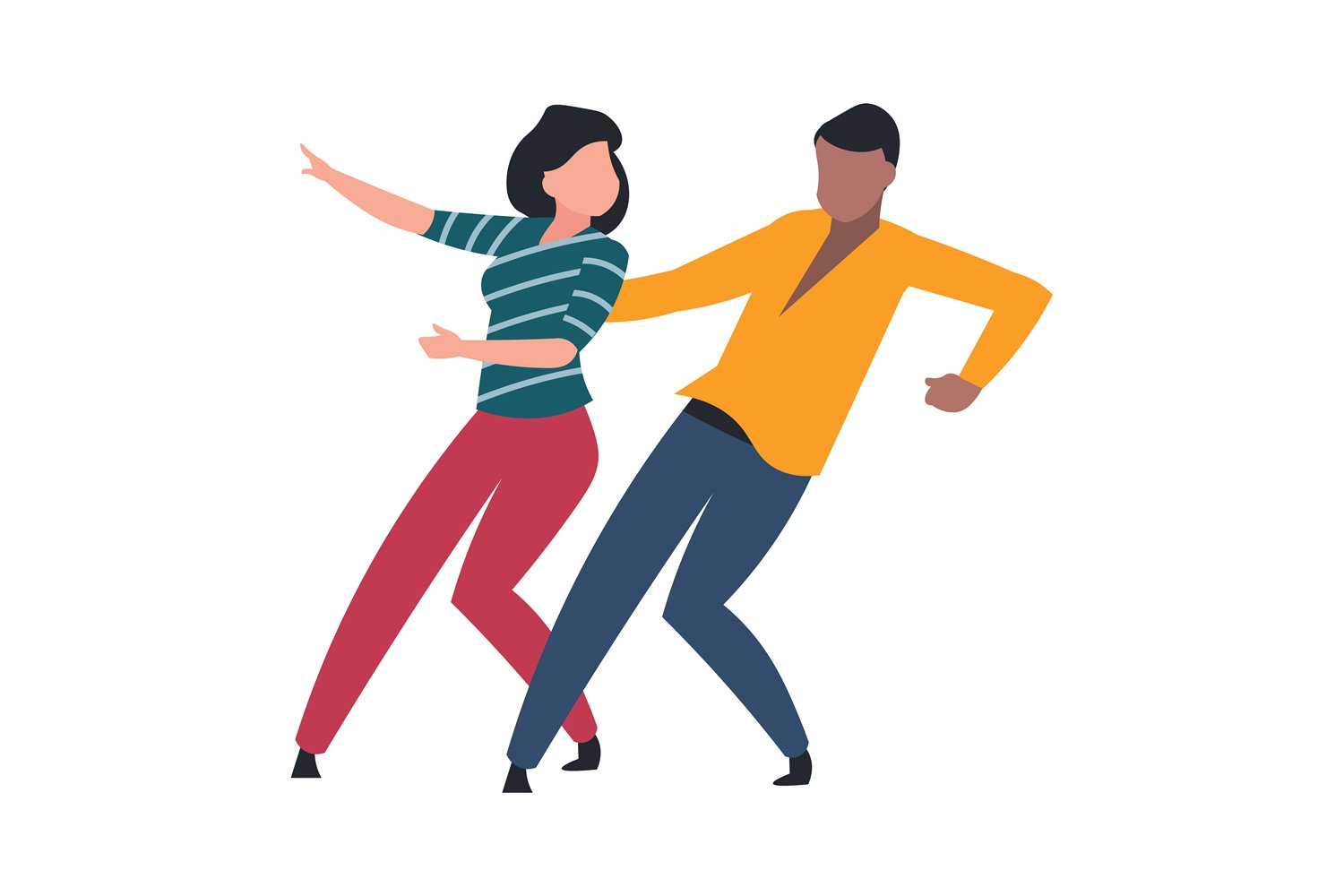 Man and woman performing dance. Cartoon couple dancing toget (2238847 ...