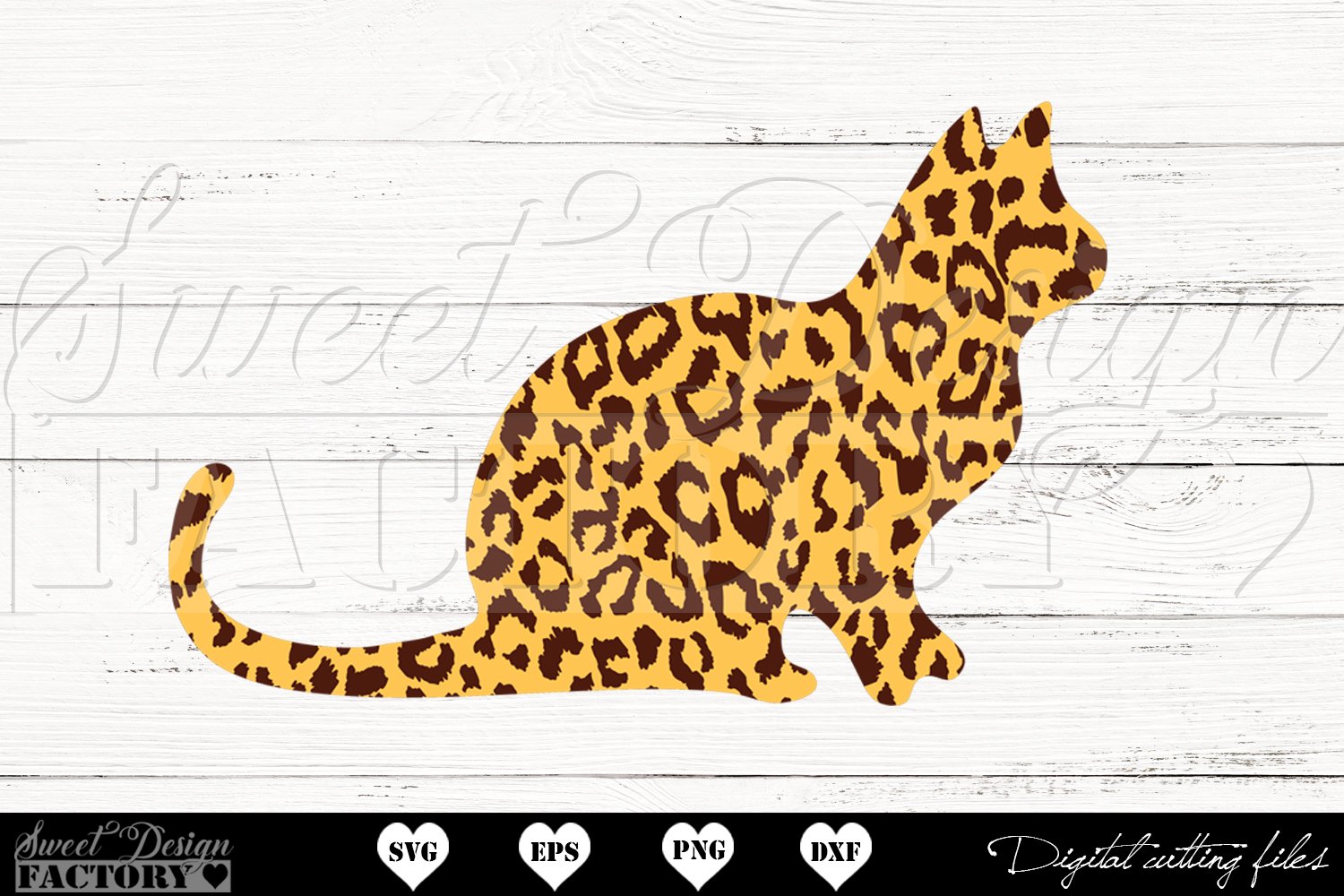 Leopard print cat SVG (895116) | Cut Files | Design Bundles