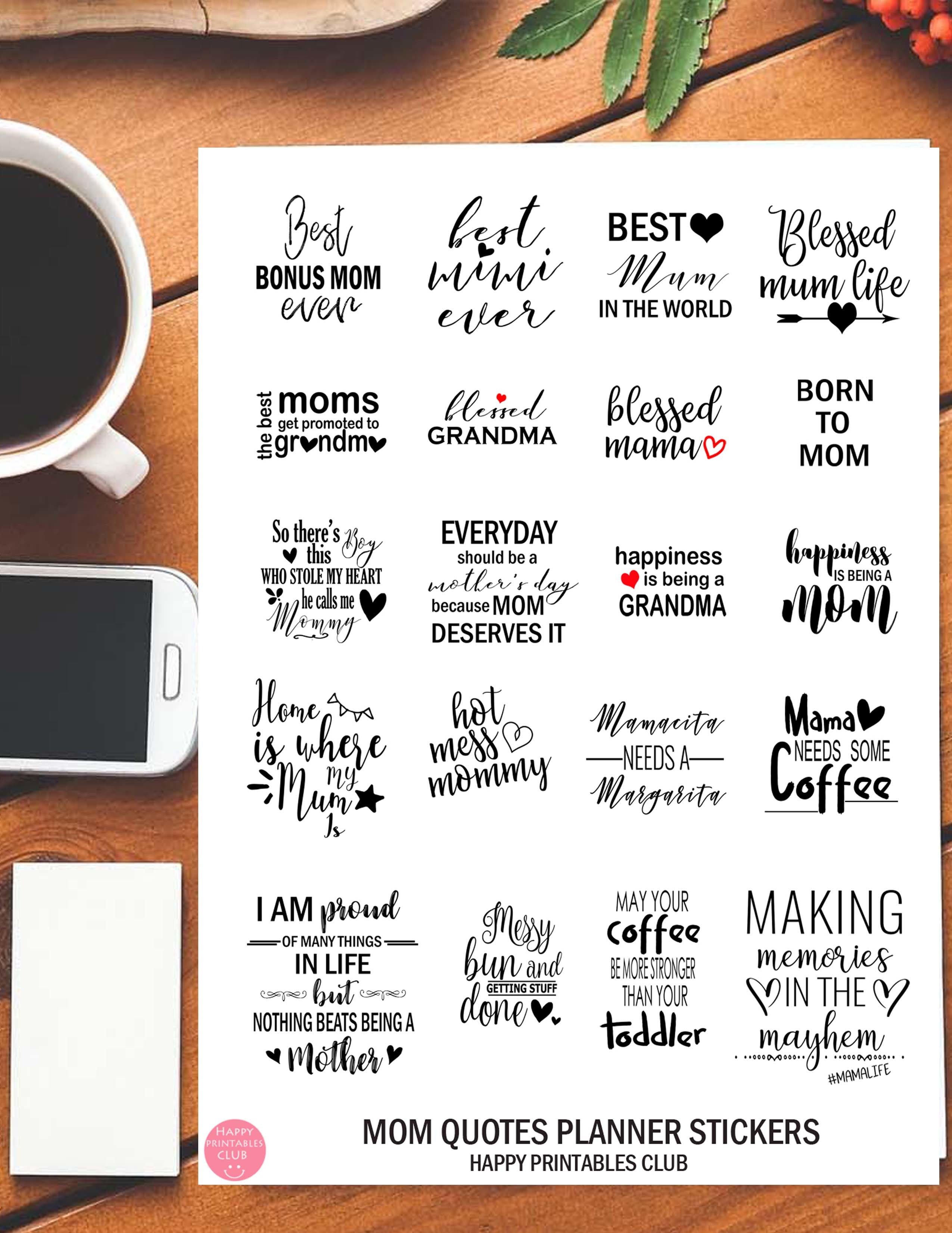 Mom Quotes Planner Stickers-Mom Planner Stickers (463457) | Stickers ...