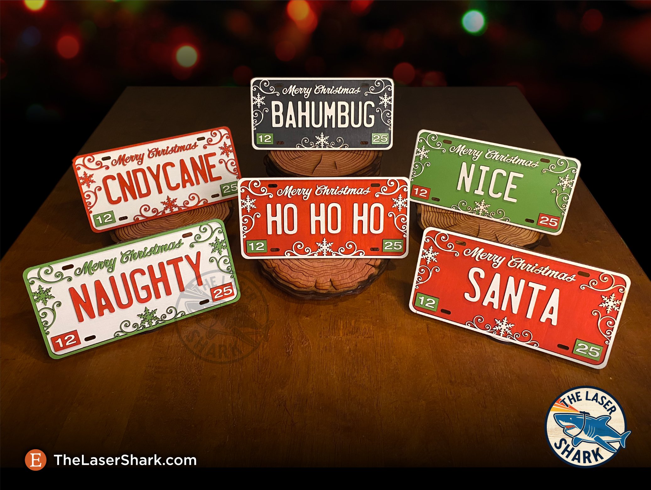 Christmas License Plates SVG Laser cut files for Glowforge (1061203 ...