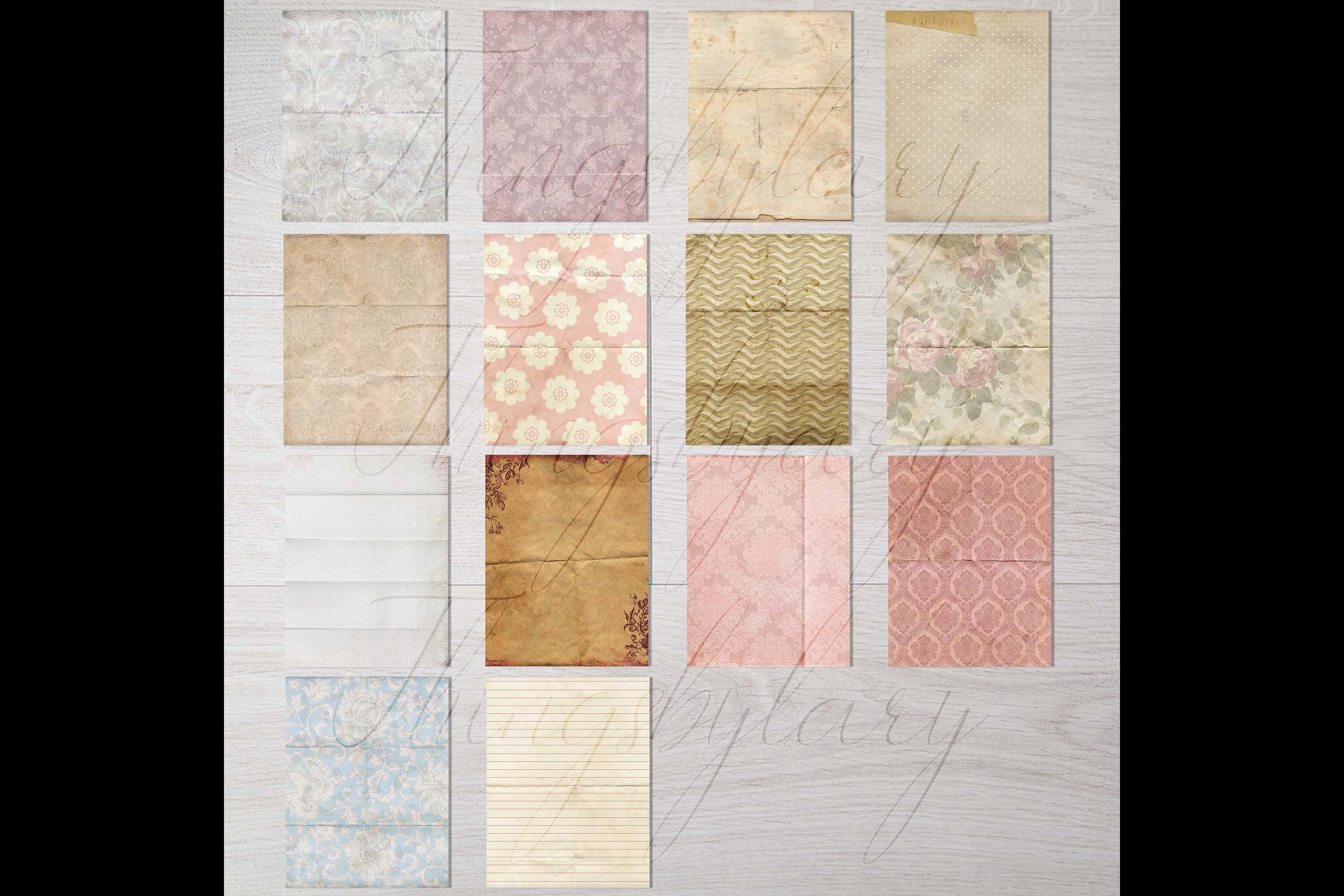 30 Folded Crumpled Antique Vintage Old Papers 8.5x11 Vol.3 (564354 ...