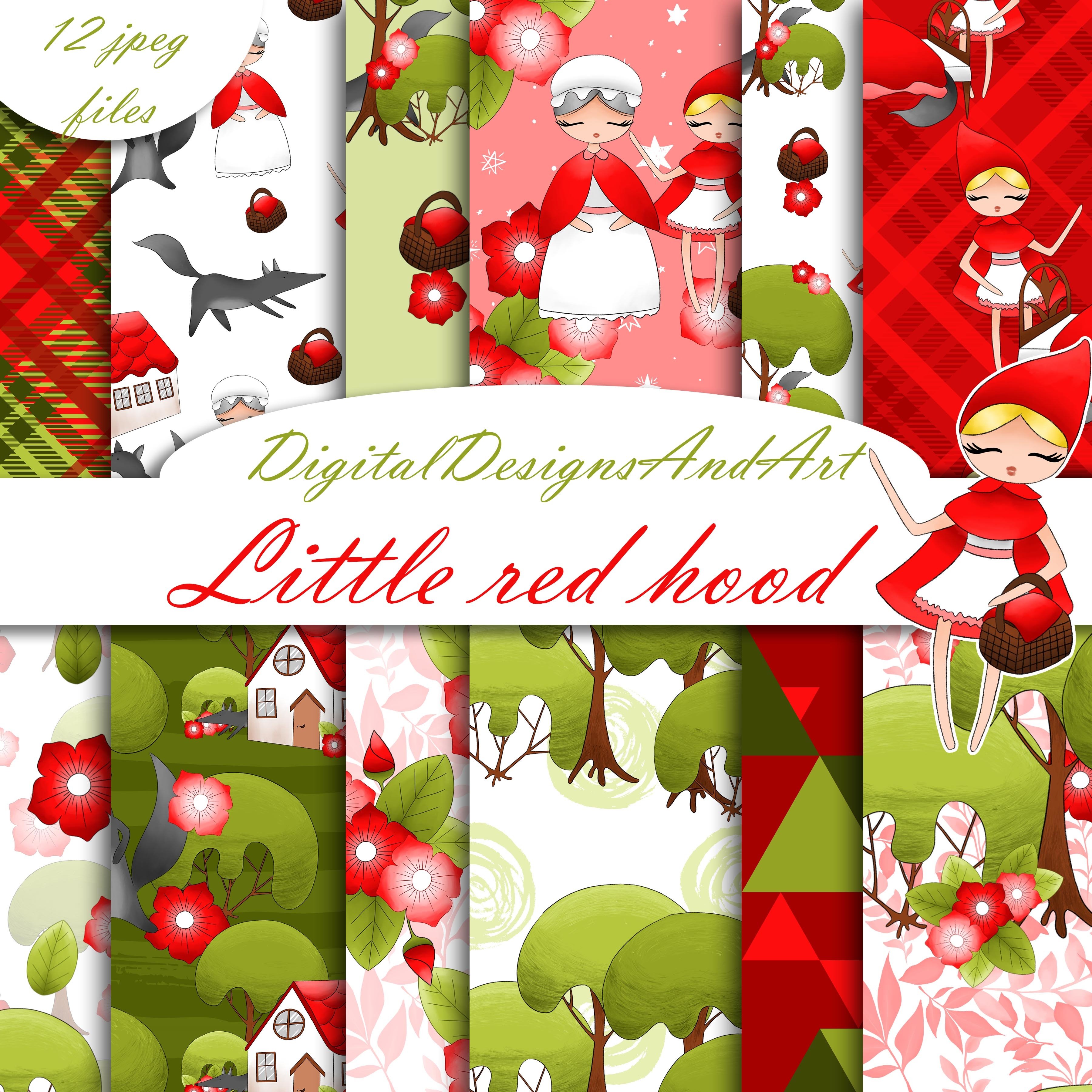 Little red riding hood pattern (102717) | Patterns | Design Bundles