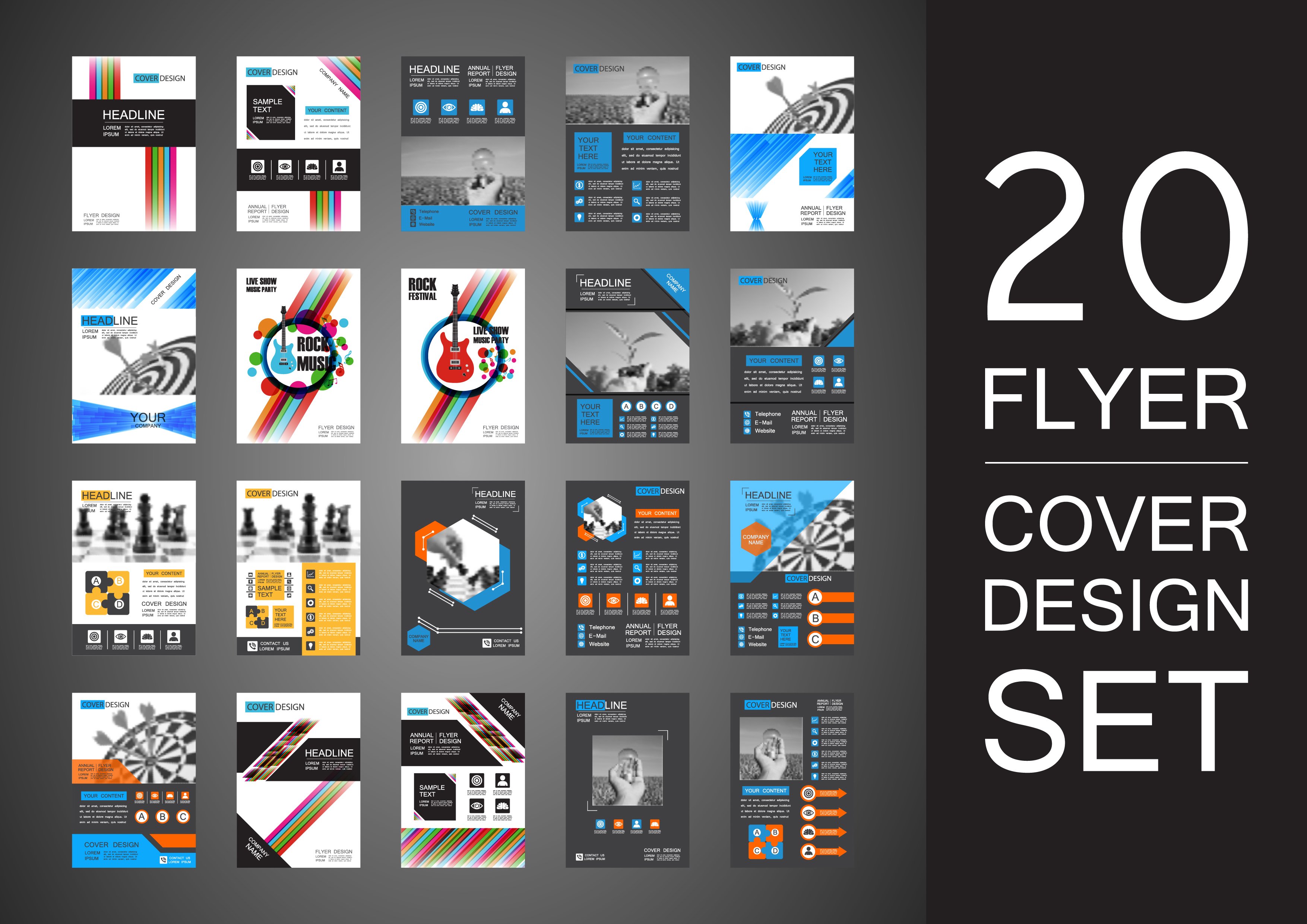 20 in 1 flyer set (70518) | Flyers | Design Bundles