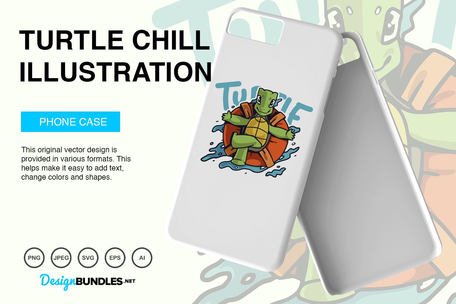 Turtle Chill Vector Illustration