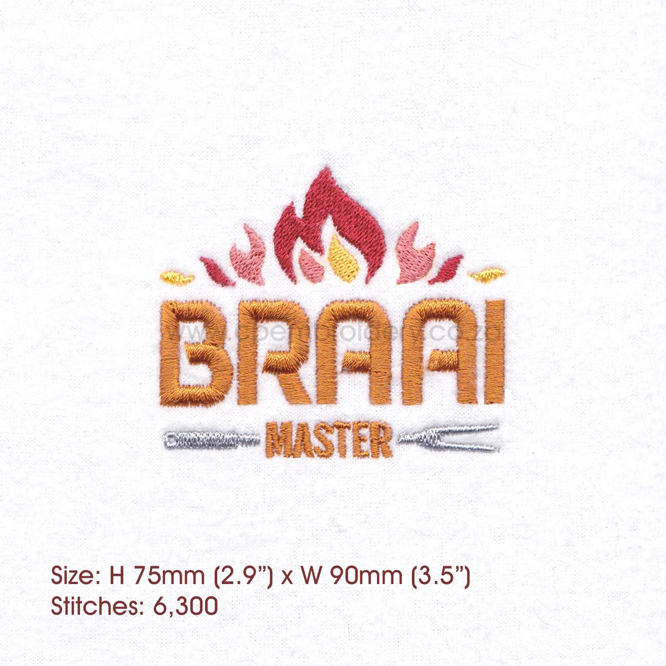 Braai BBQ Master Flamed Embroidery Download Design (122928 ...