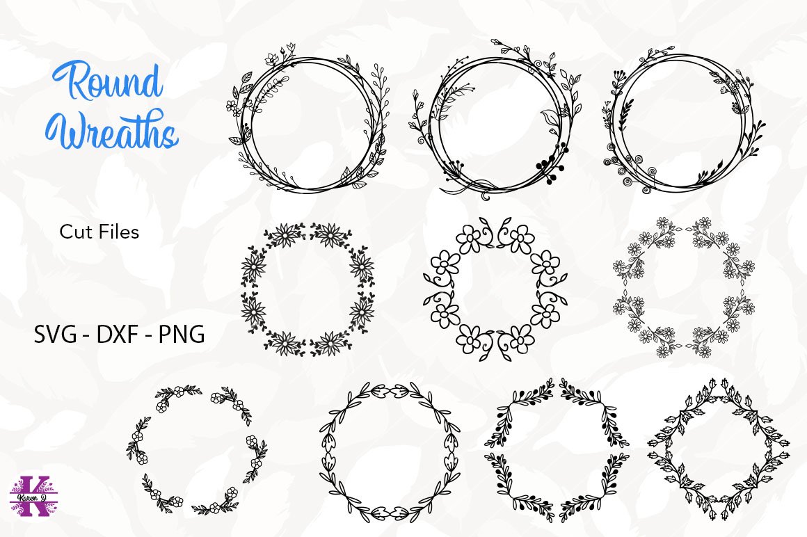 Round Wreaths SVG - Cut Files (1015279) | Cut Files | Design Bundles