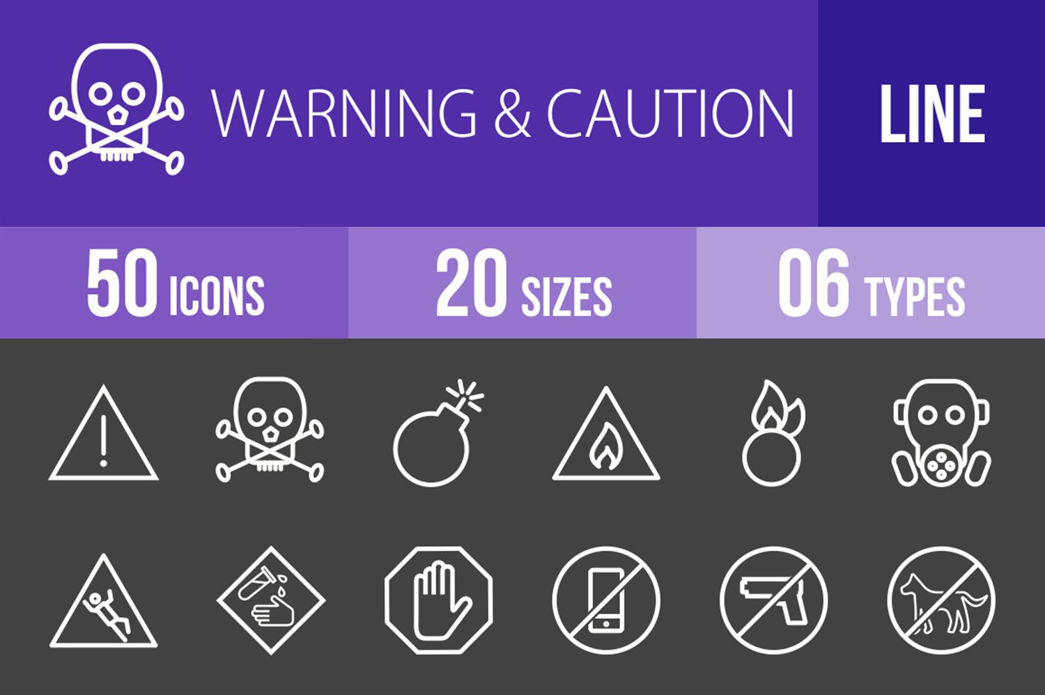 50 Warning & Caution Line Inverted Icons (220432) | Icons | Design Bundles