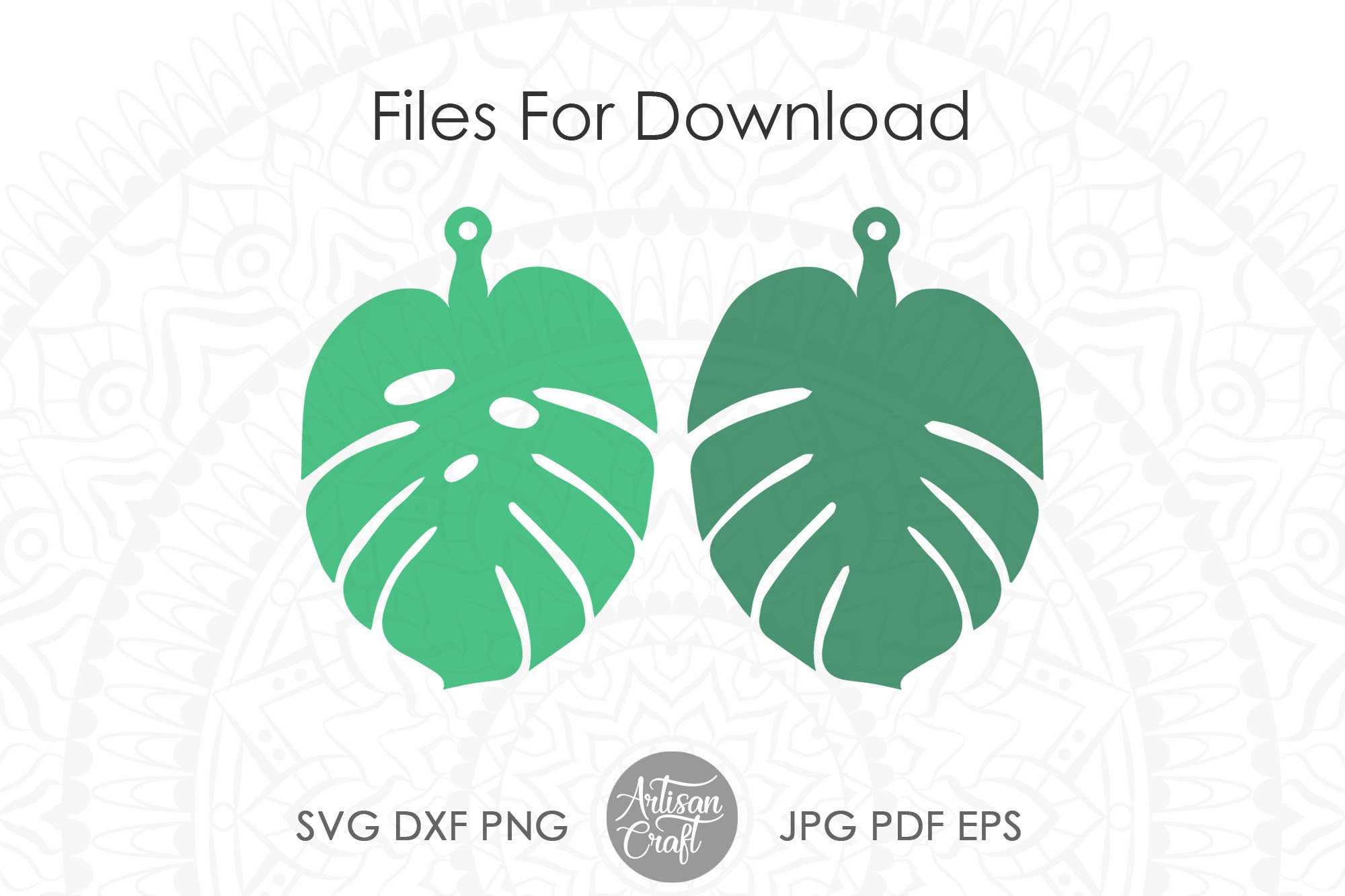 Monstera Earring, SVG cut file, Leather earring template (757973) | Cut ...