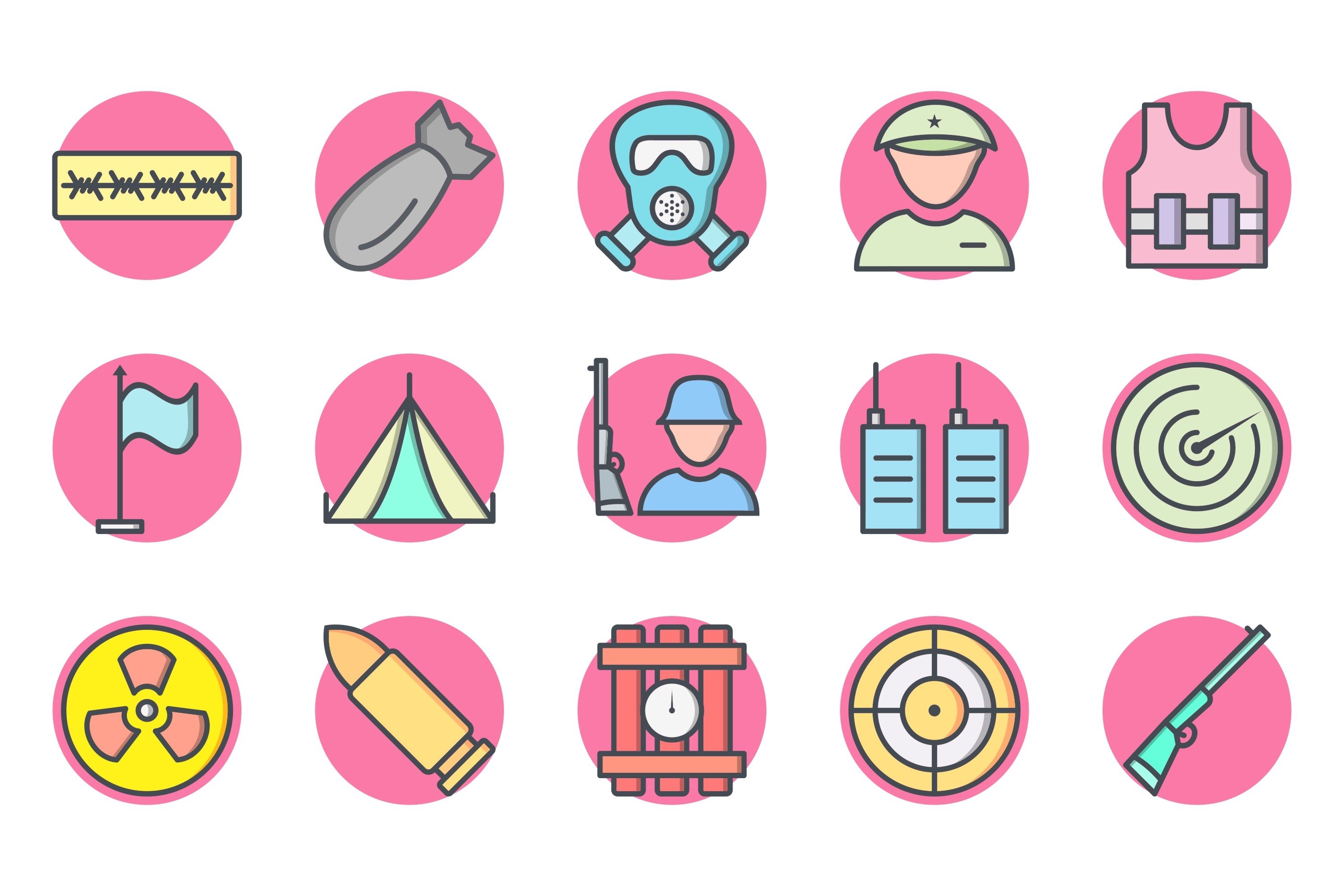 Set Of Military and Army Icons (444547) | Icons | Design Bundles