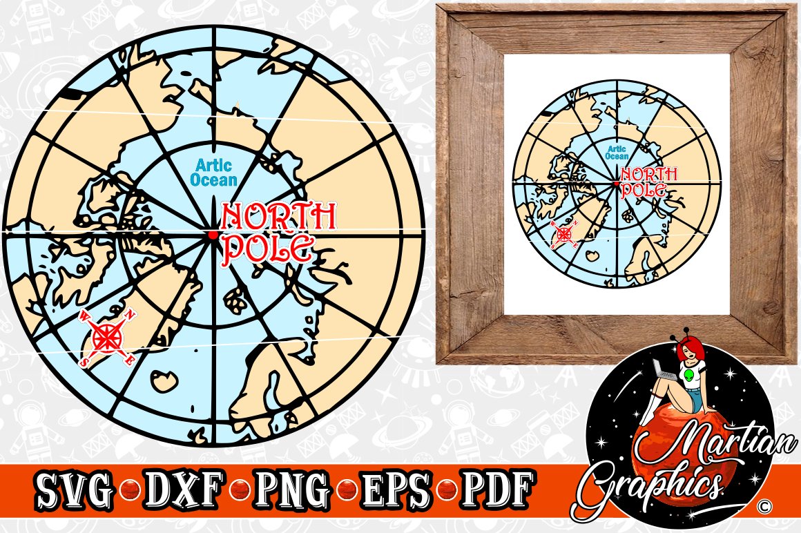North Pole Map - A Christmas Design (123723) | Cut Files | Design Bundles